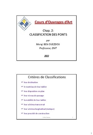 Cours d’Ouvrages d'Art, Tome 2 : Dimensionnement des Ponts - Studocu