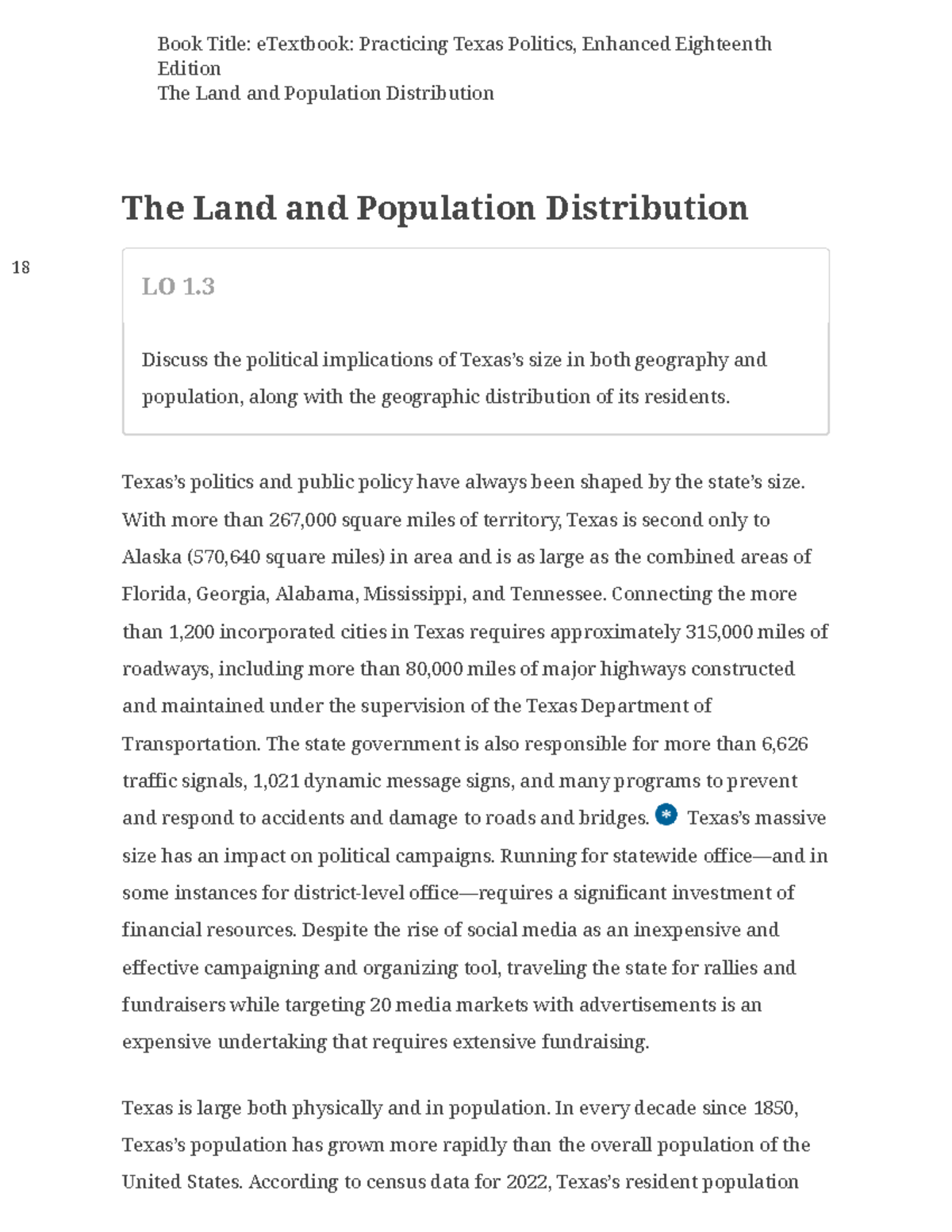 Practicing Texas Politics: Land and Population Distribution Analysis ...