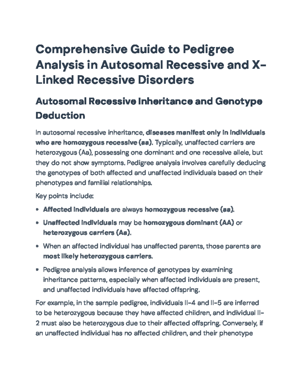 Comprehensive Guide to Pedigree Analysis: Autosomal & X-Linked ...
