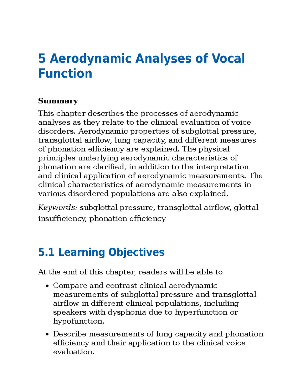 Aerodynamic Analysis of Vocal Function in Clinical Evaluation (Course ...