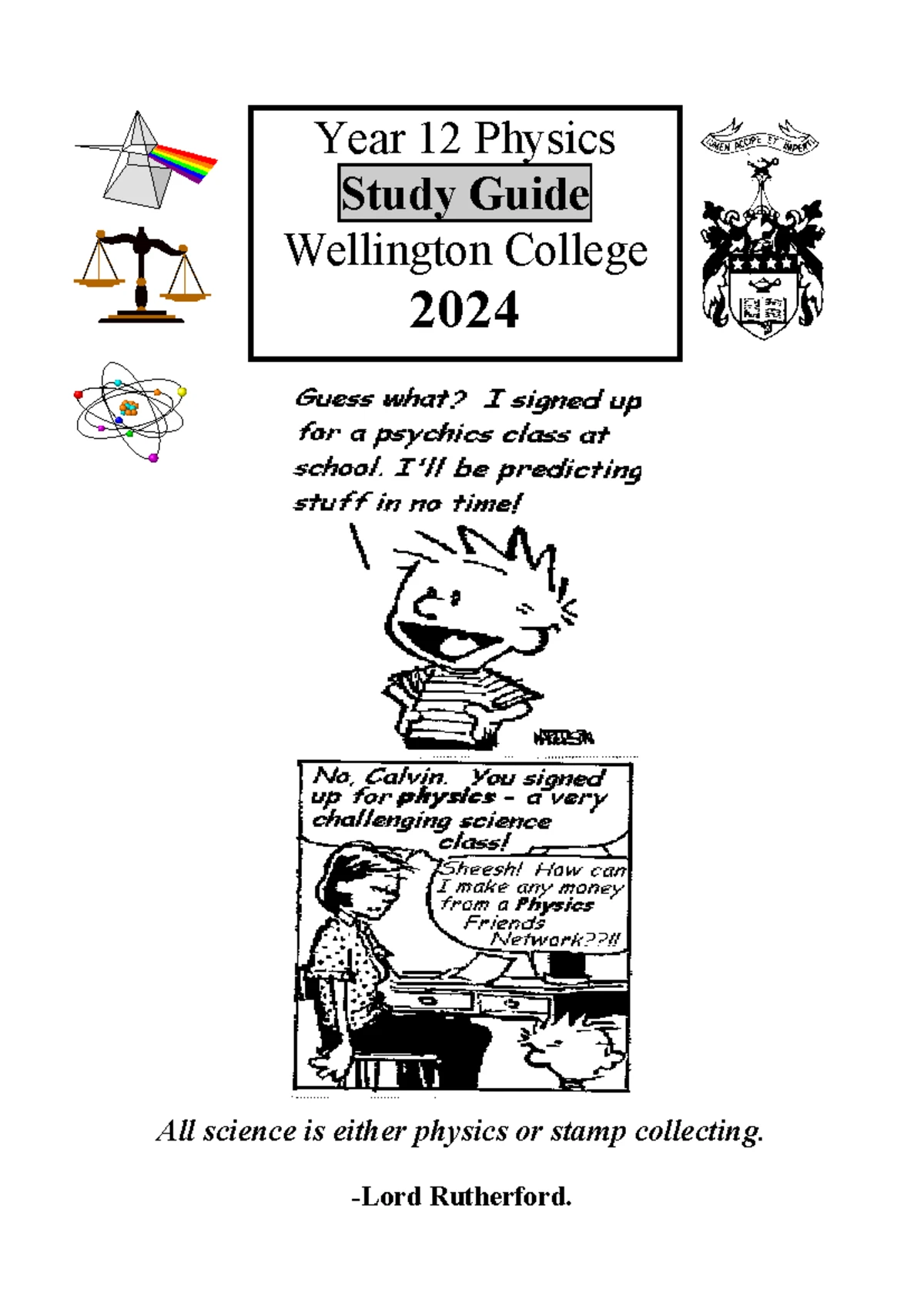 Yr 12 FULL Study Guide 2024 - Year 12 Physics Study Guide Wellington ...