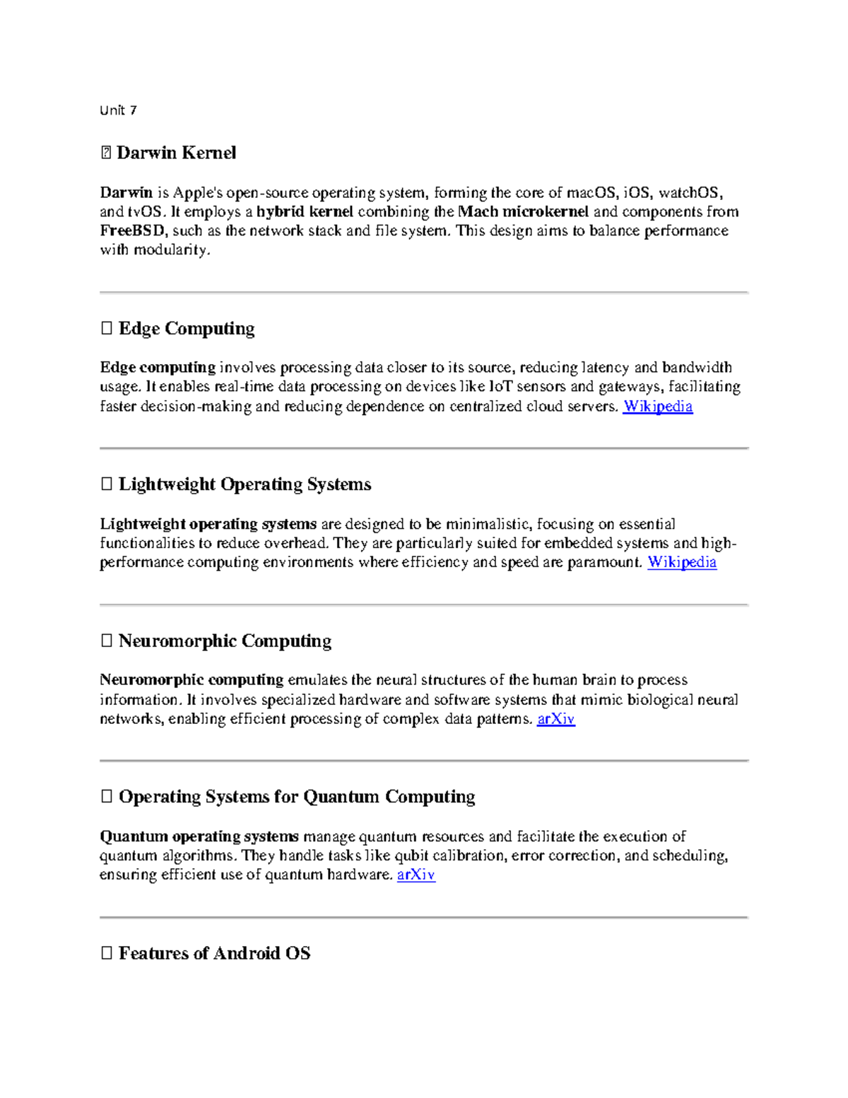 AOS 7 - Advanced Concepts in Operating Systems and Edge Computing - Studocu