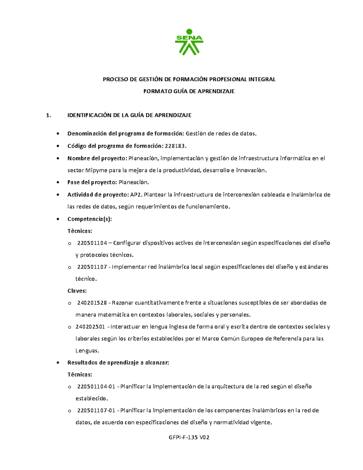 Guía de Aprendizaje 2: Gestión de Redes de Datos (228183) - Studocu