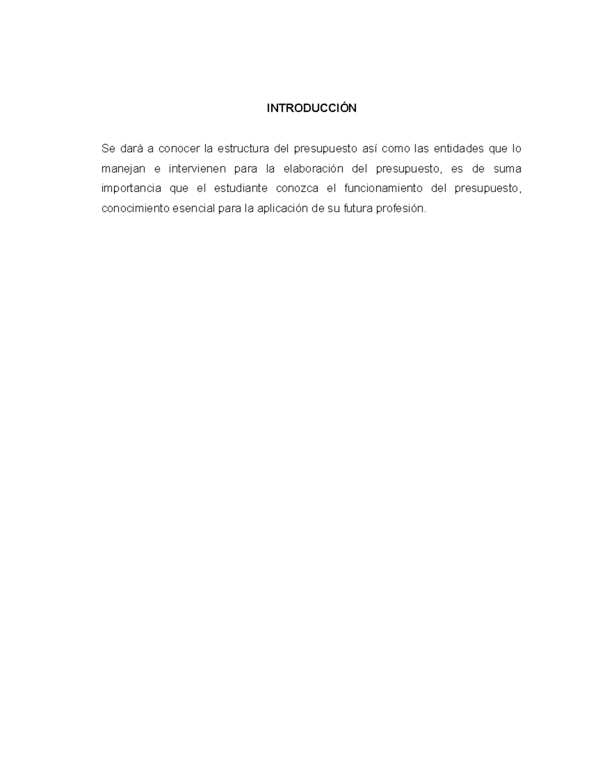 Estructura del Presupuesto: Entidades y Programas (Curso 2) - Studocu