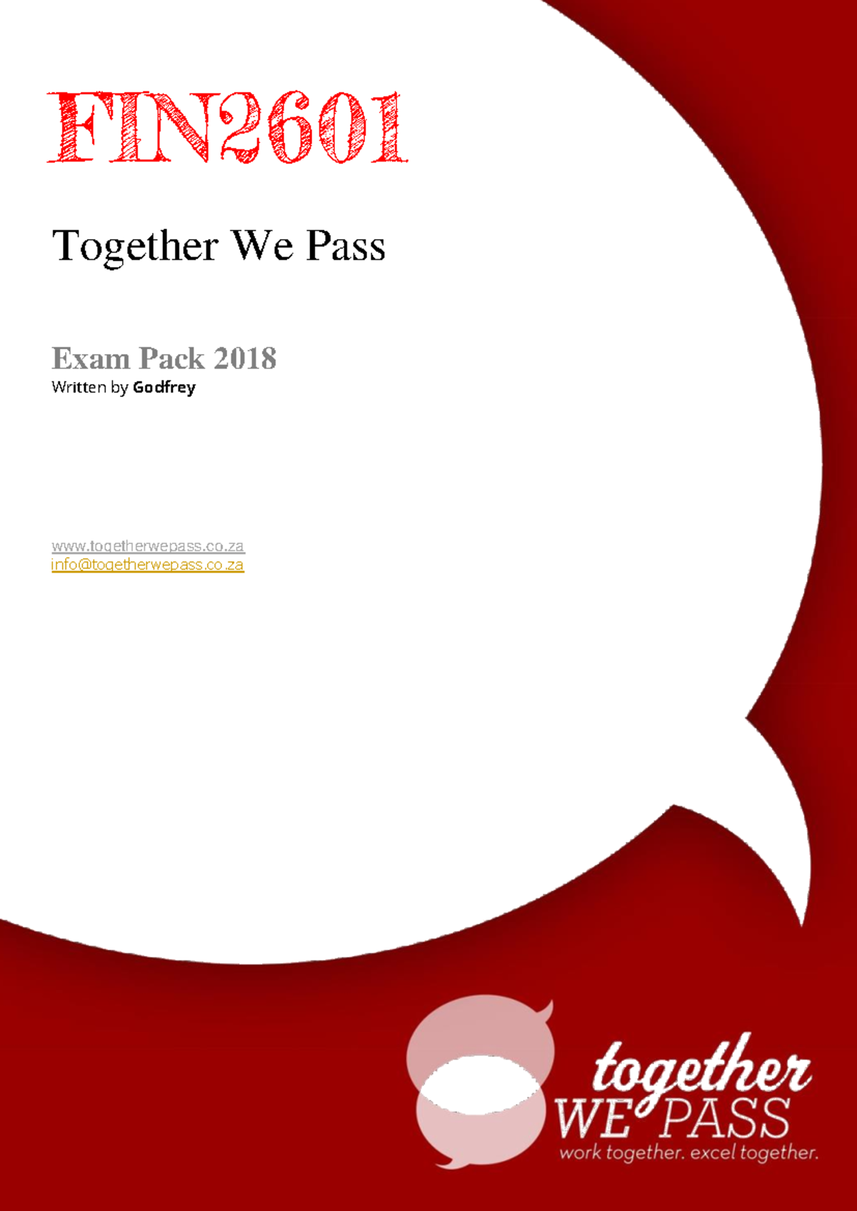 FIN2601 Exam Pack 2018 - fin - FIN2601 - Pg. FIN Together We Pass Exam ...