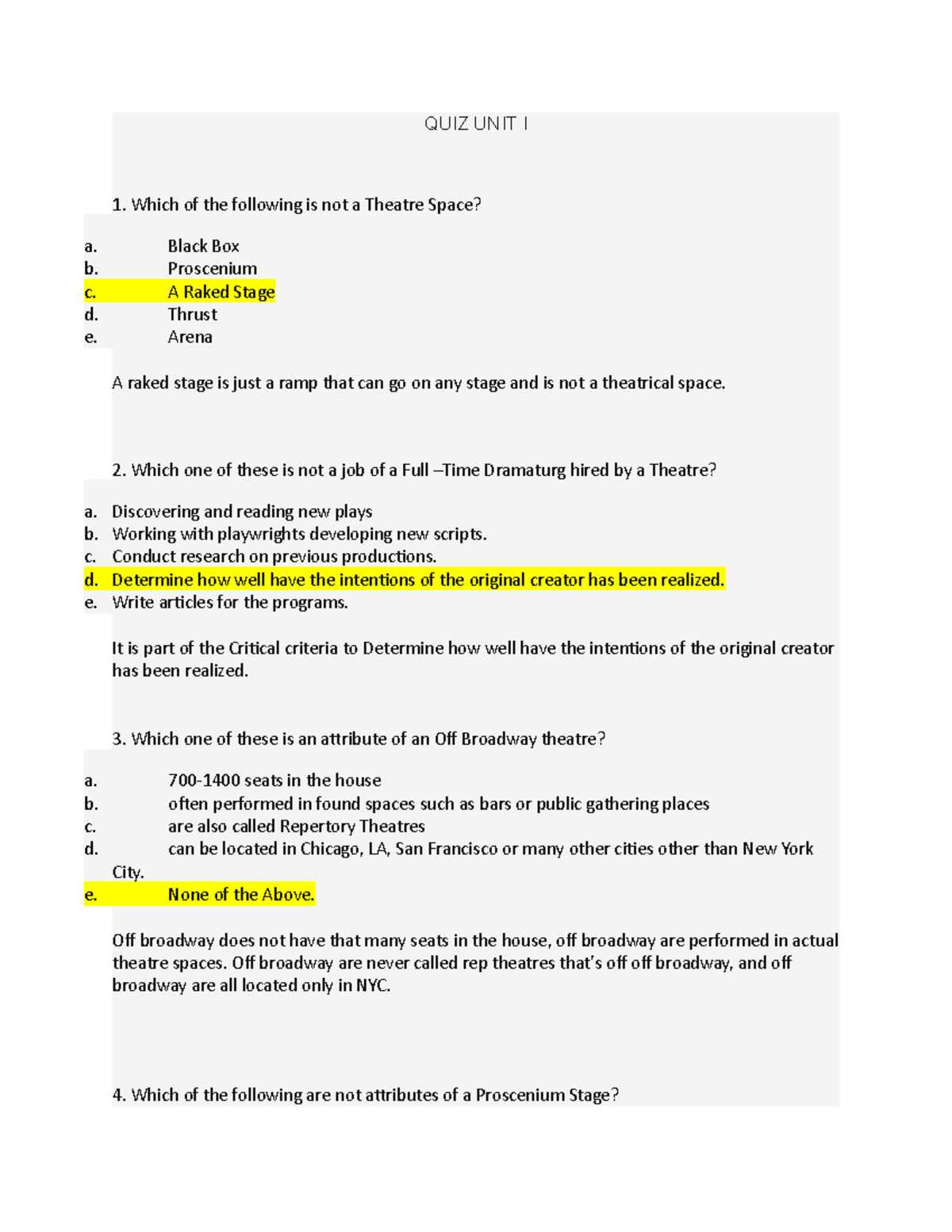 Assignment 5 - Quiz Unit I Answer Guide and Explanation - Studocu