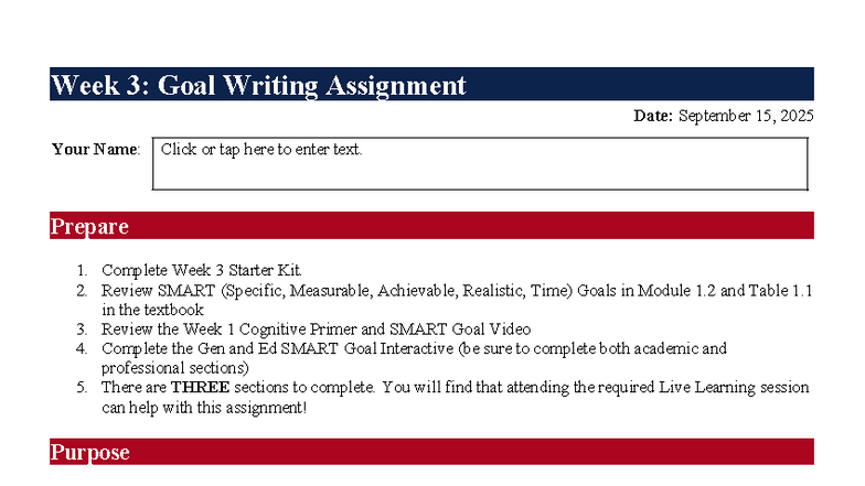 Week 3: SMART Goal Writing Assignment (HR 101) - Studocu