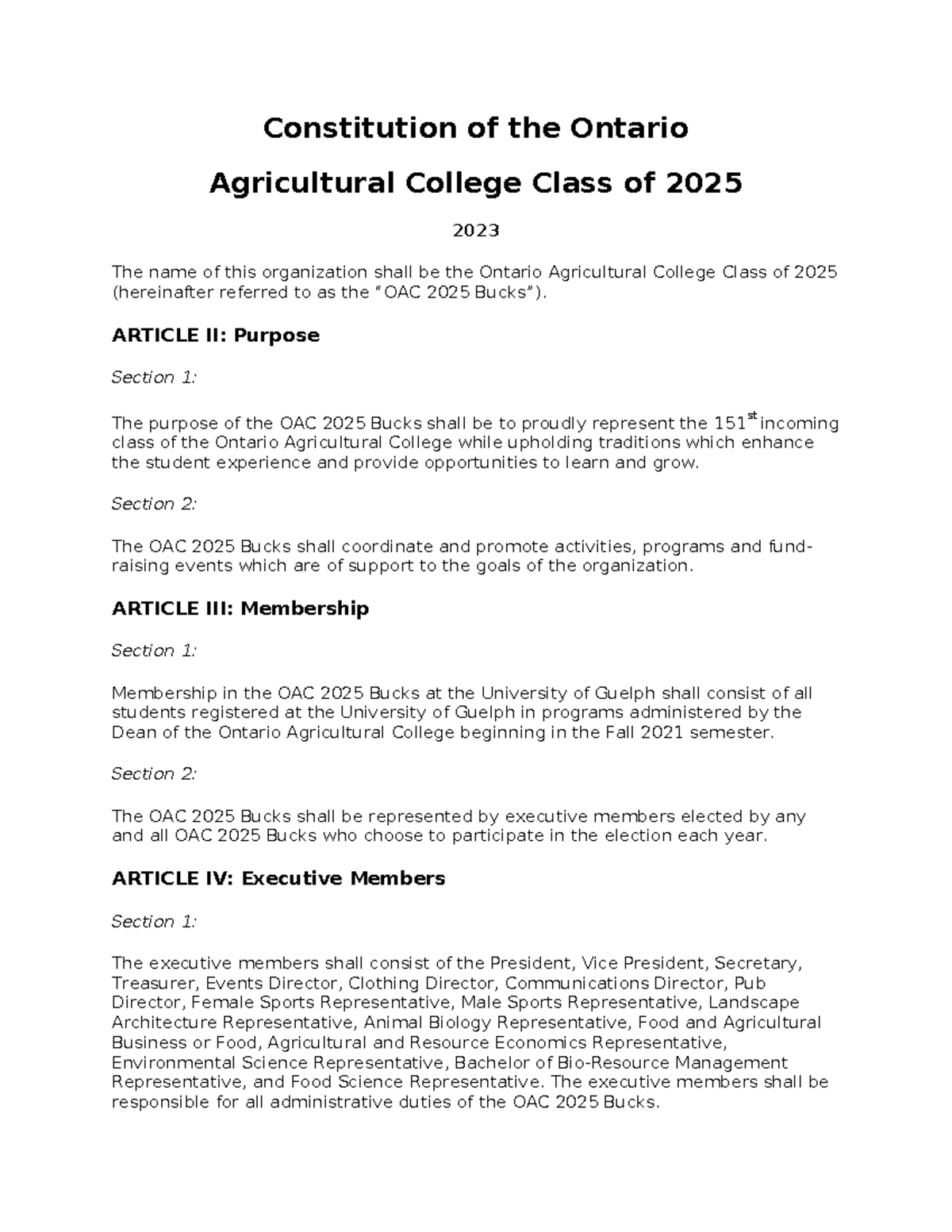 The 2023 Constuition - fgyfujgj - Constitution of the Ontario ...