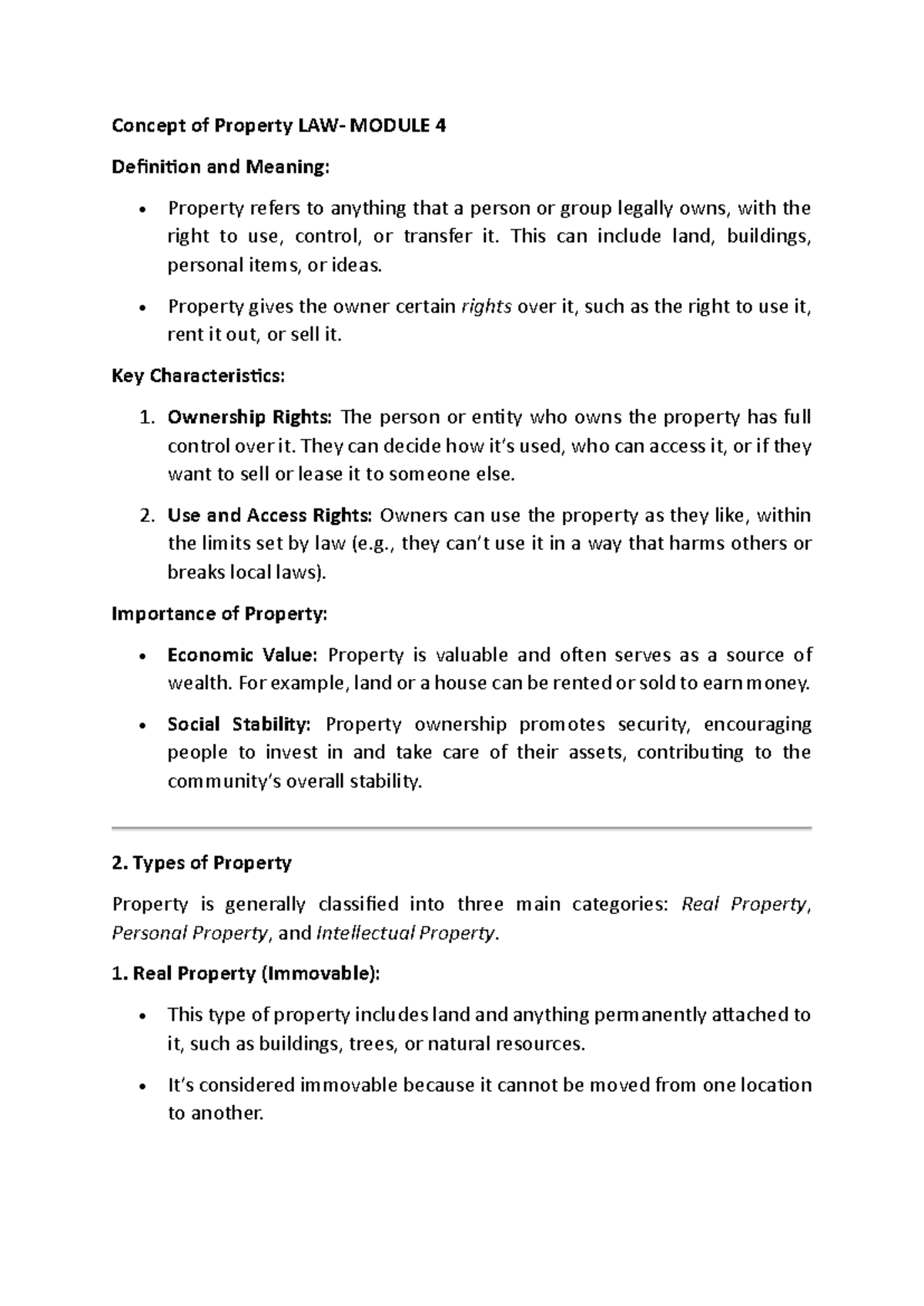 Concept of Property LAW Module 4 updated - Concept of Property LAW ...