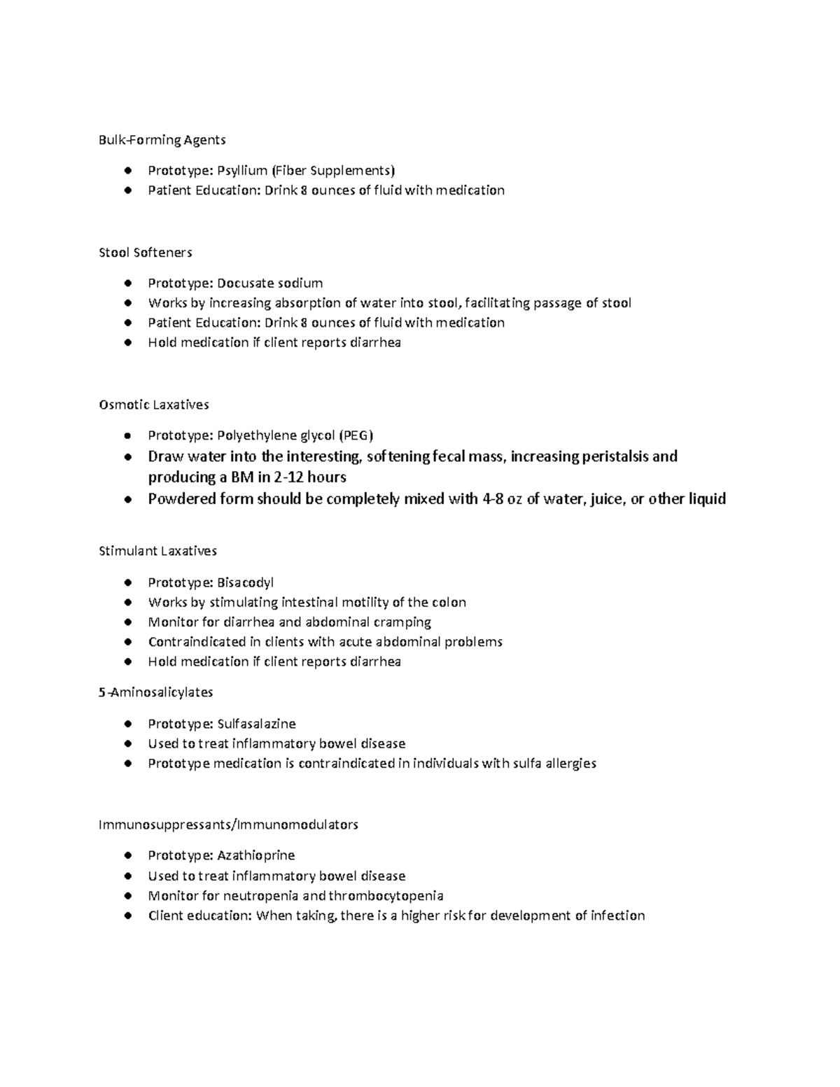 Pharmacological Agents for Bowel Management: Types & Patient Ed. - Studocu