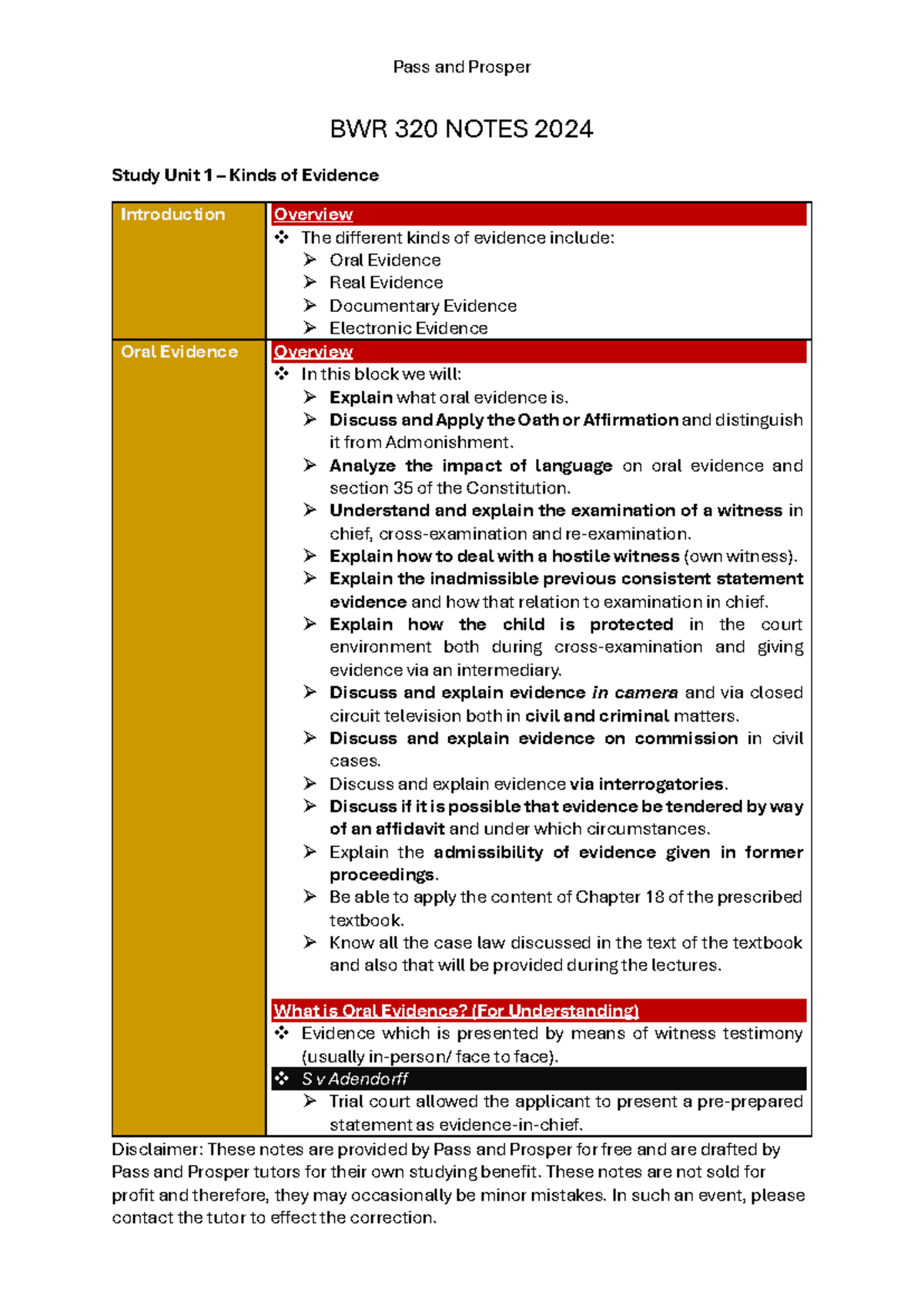BWR 320 Final Exam Notes 2024: Understanding Kinds of Evidence - Studocu