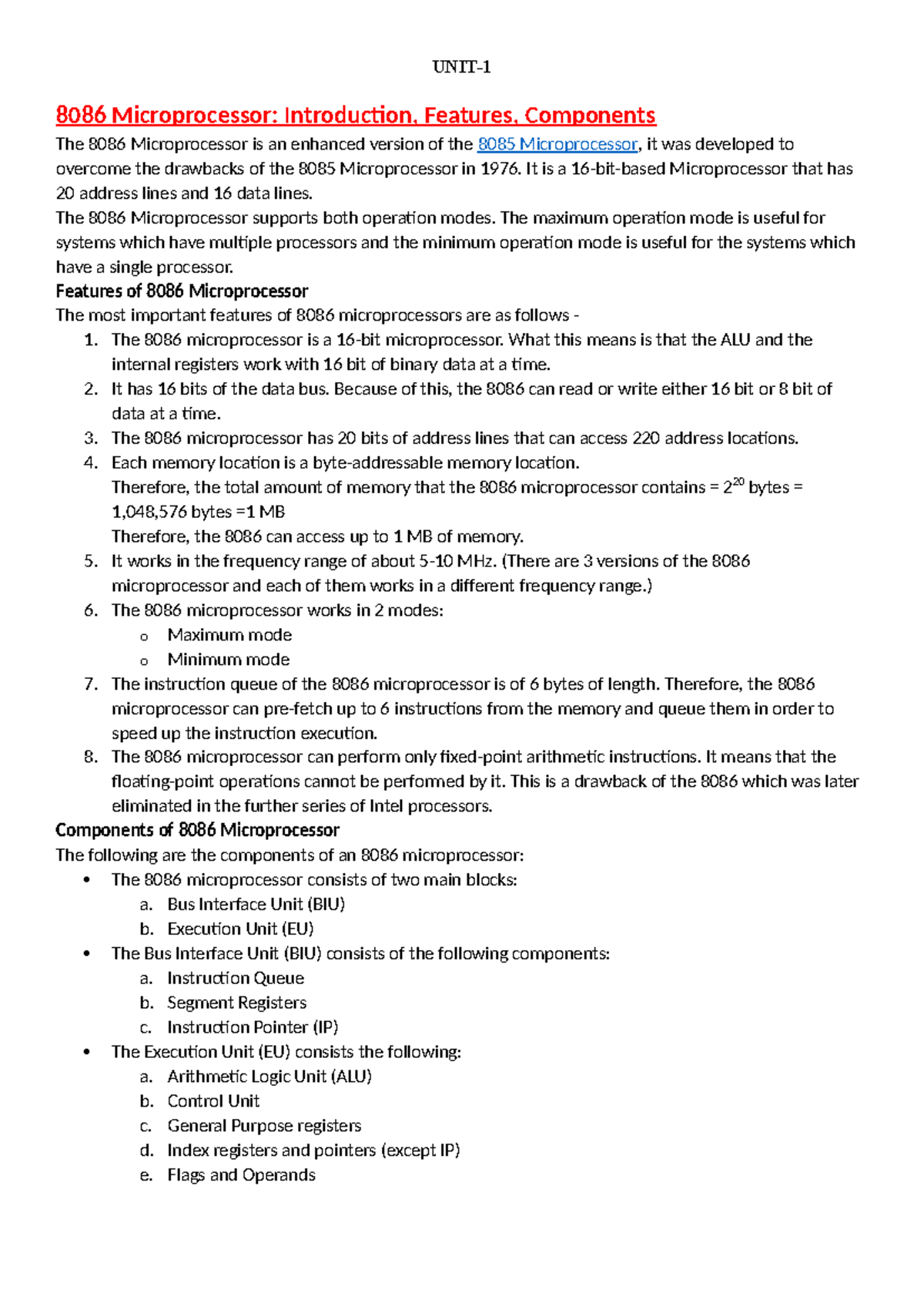 **Title: Detailed Study of 8086 Microprocessor: Features & Components ...