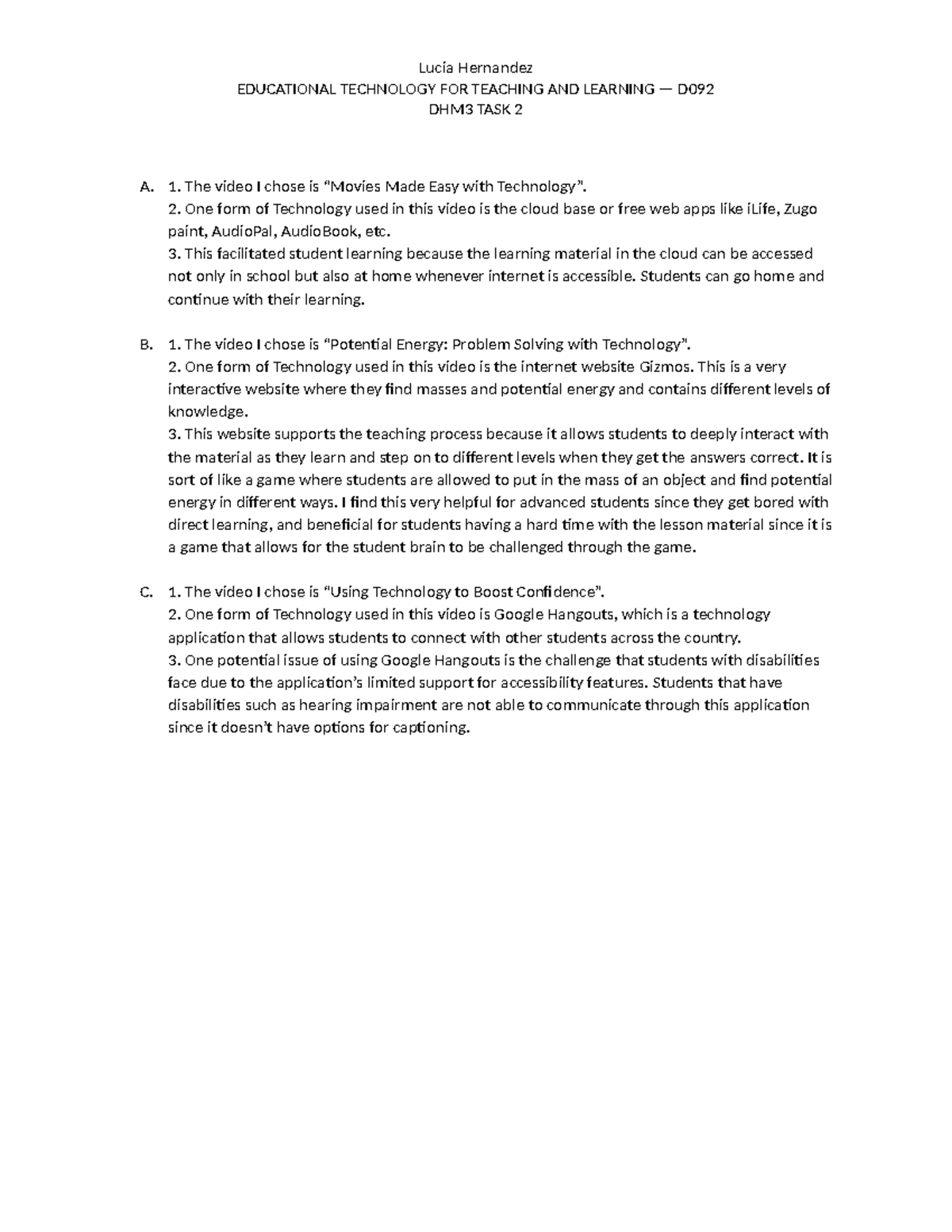 DHM3 TASK 2 - passed - Lucia Hernandez EDUCATIONAL TECHNOLOGY FOR ...
