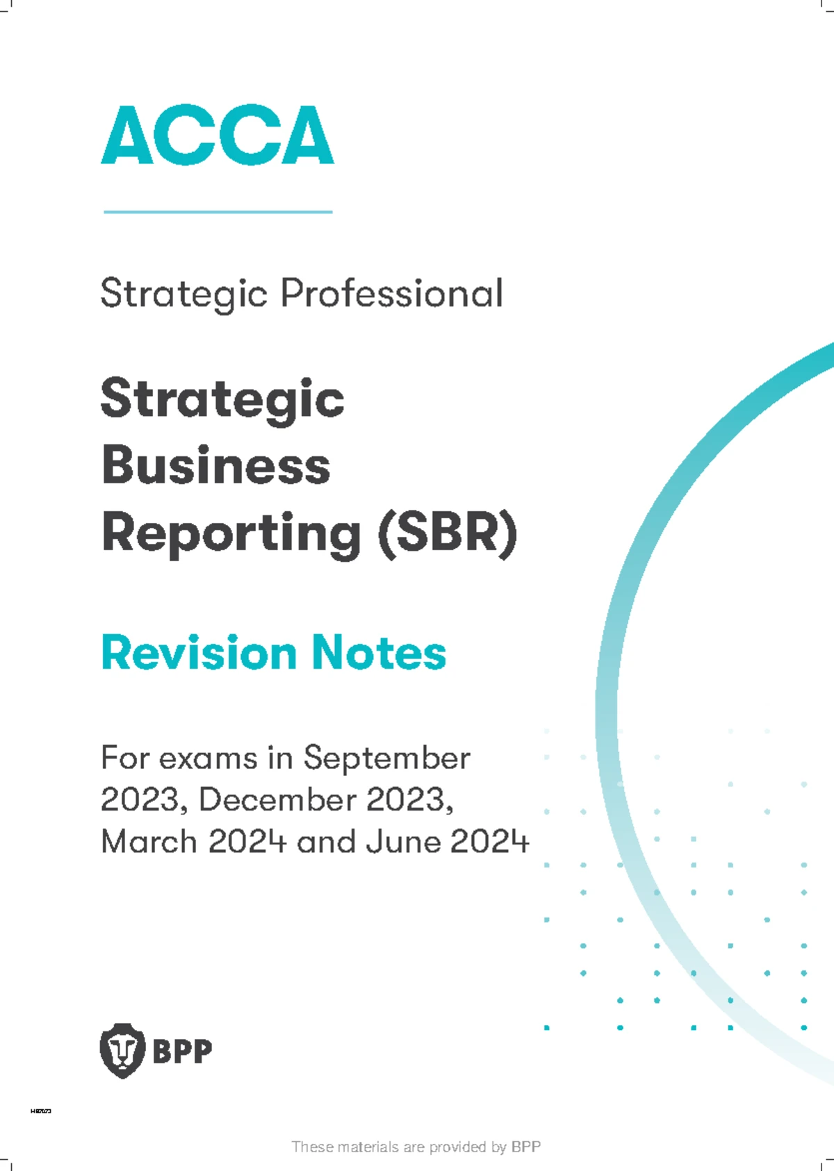ACCA SBR Study Resources: Key Articles & Exam Techniques Overview - Studocu