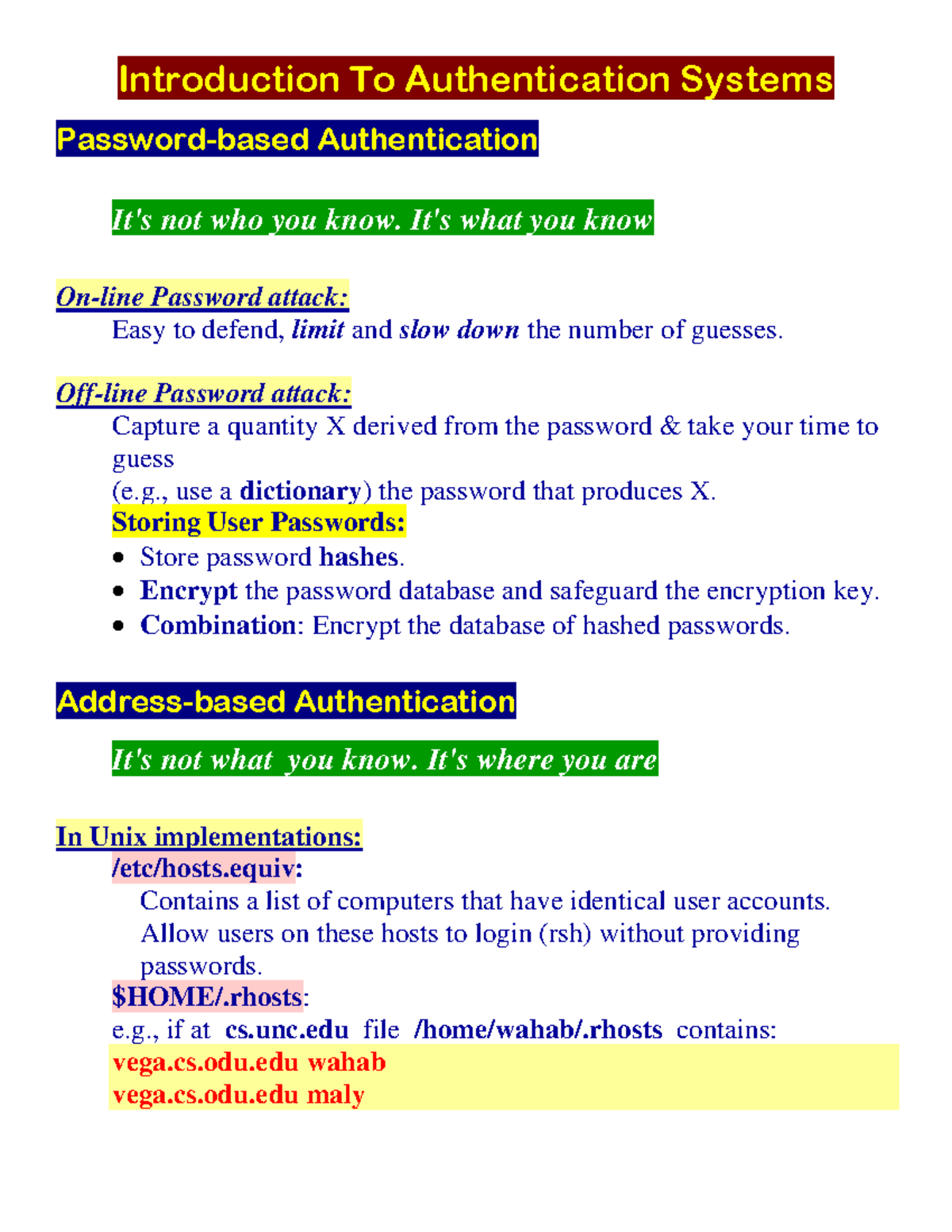 Introduction To Authentication Systems - what you know Password attack ...