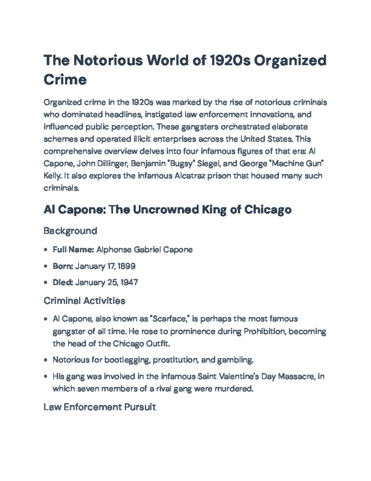 1920s Organized Crime: Al Capone, Dillinger, Siegel & Kelly Analysis ...