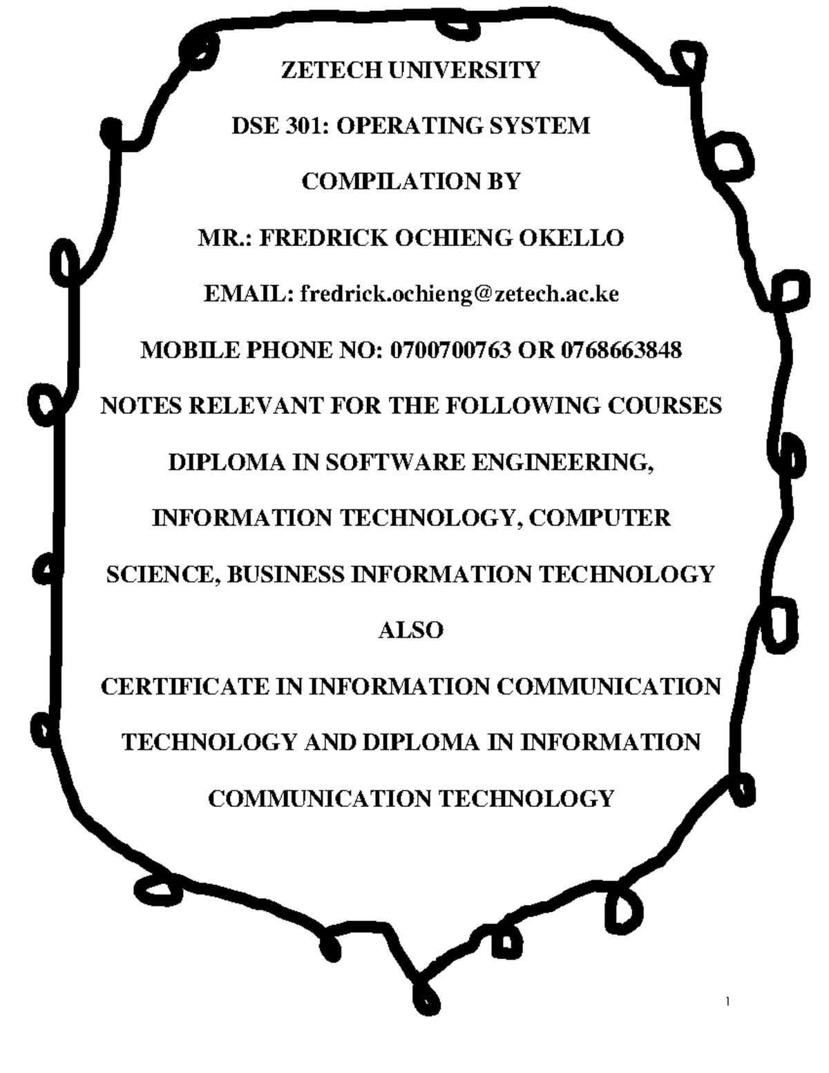 DSE 301: Operating System Overview - Lesson One Notes - Studocu
