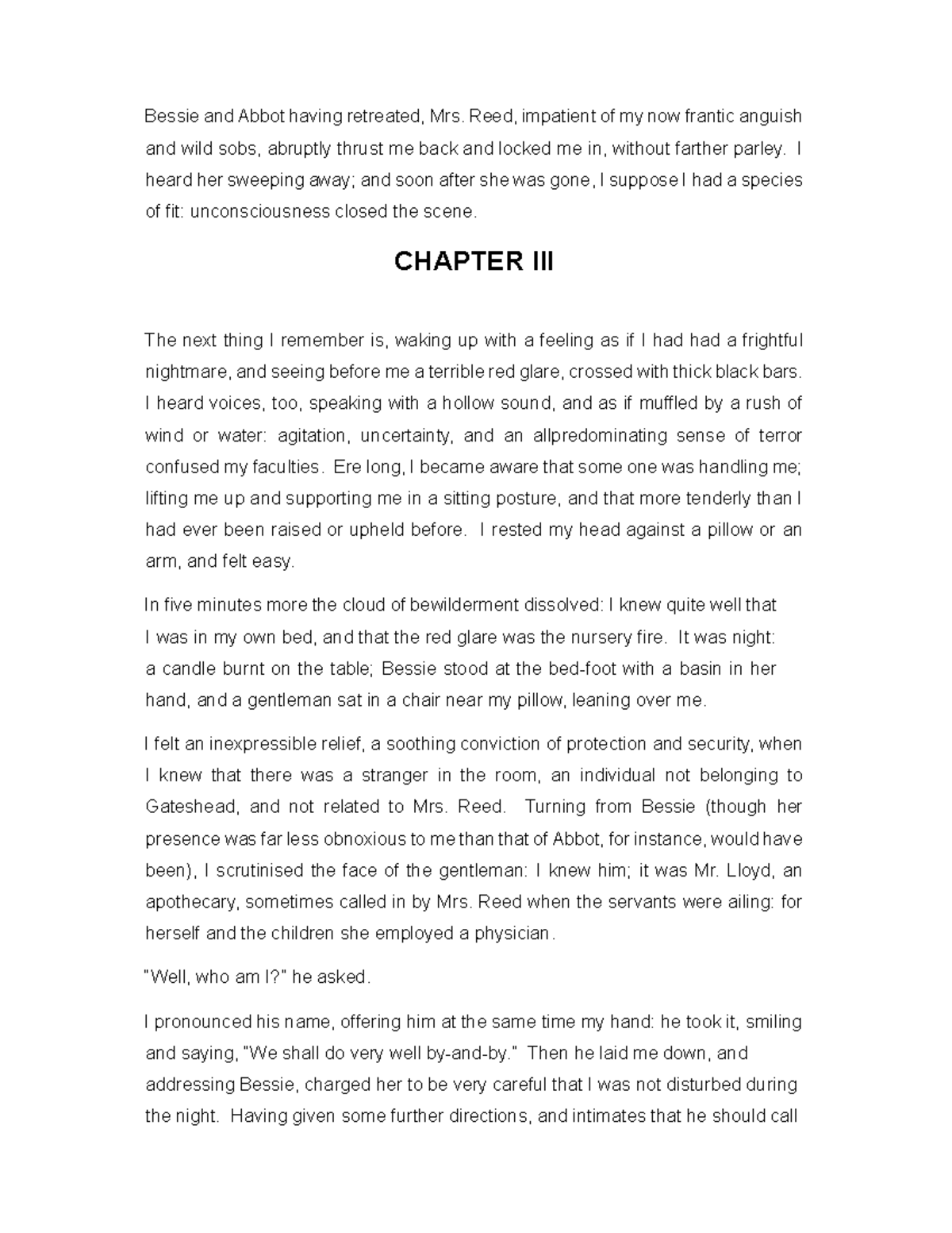 Jane Eyre: Chapter 3 Analysis - Lit Notes - Studocu