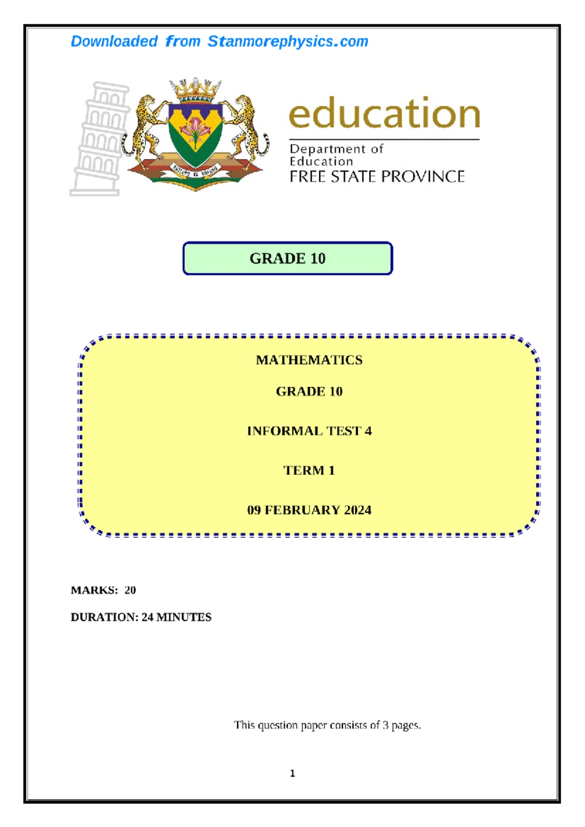 Maths P1 Marking Guidelines - Limpopo September 2024 - Studocu