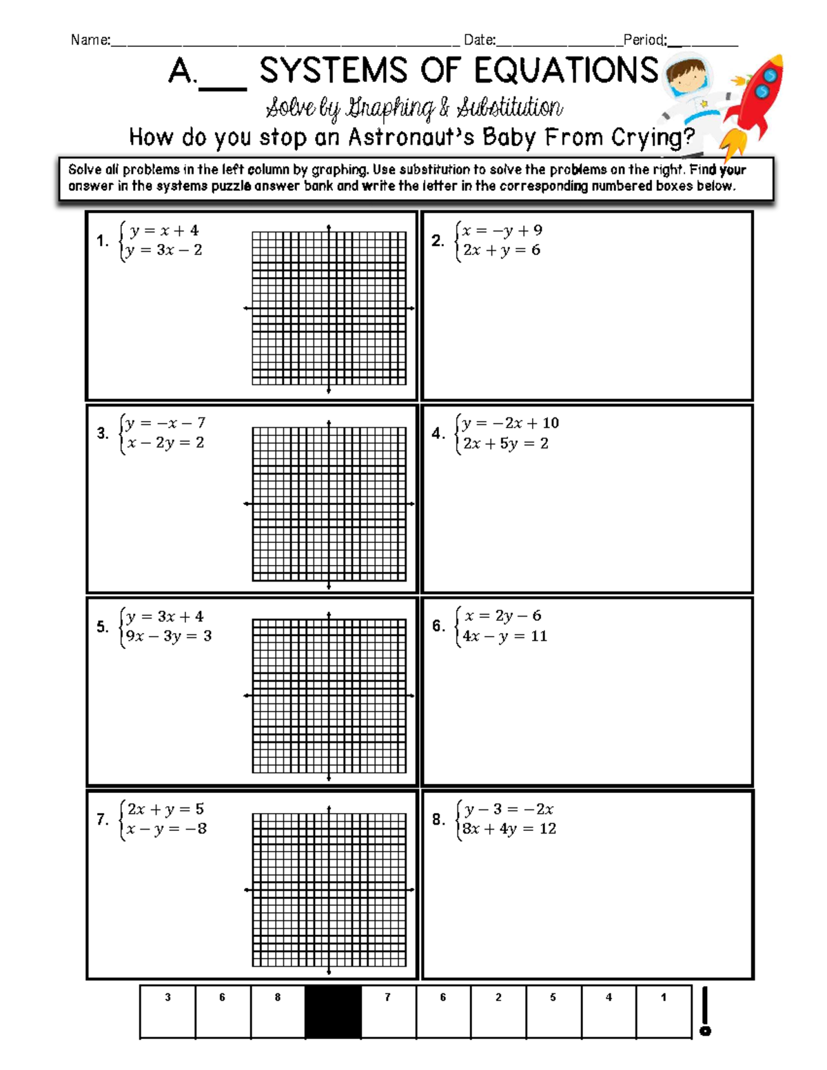 Solving Systems by Substitution and Graphing Assignment - - Studocu