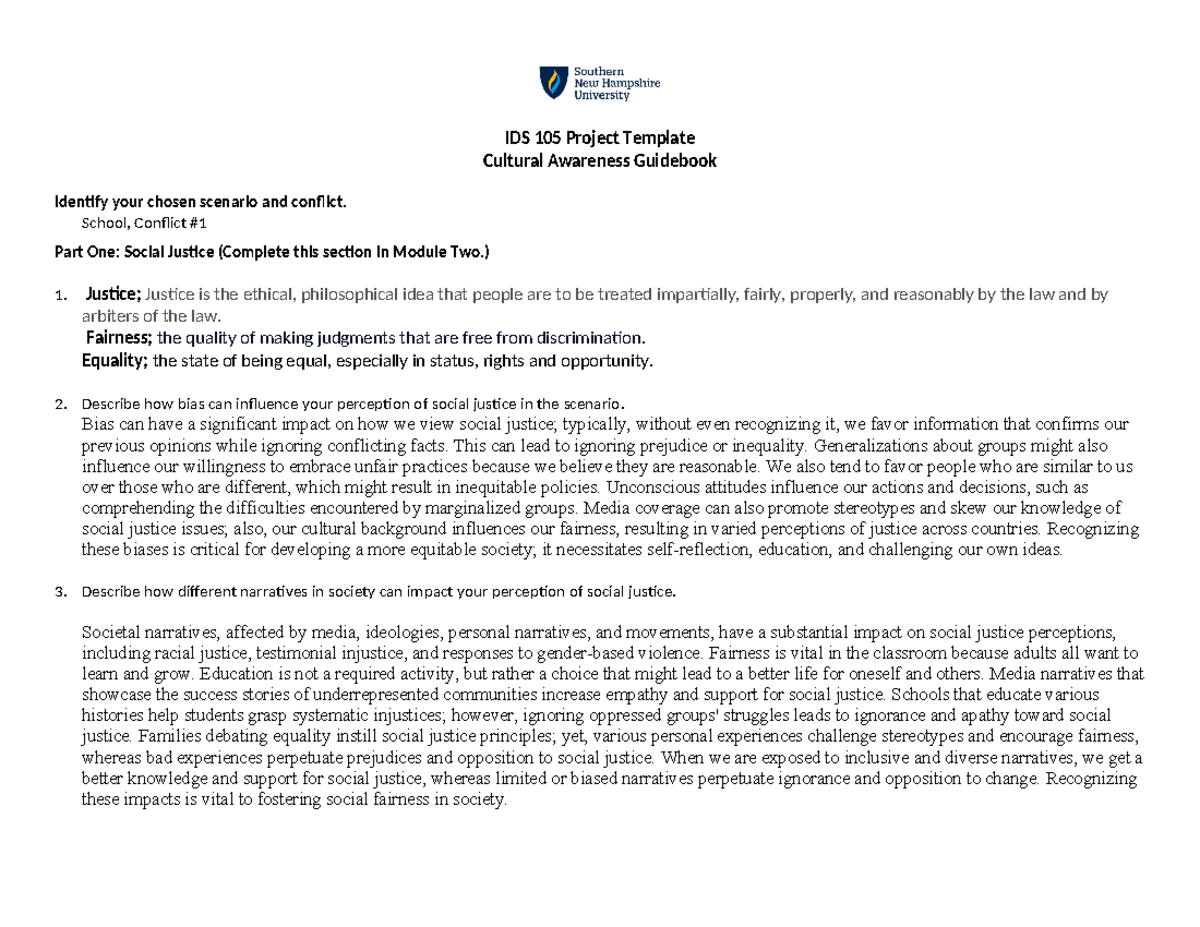 IDS 105 Project Draft - section 1-5 - IDS 105 Project Template Cultural ...