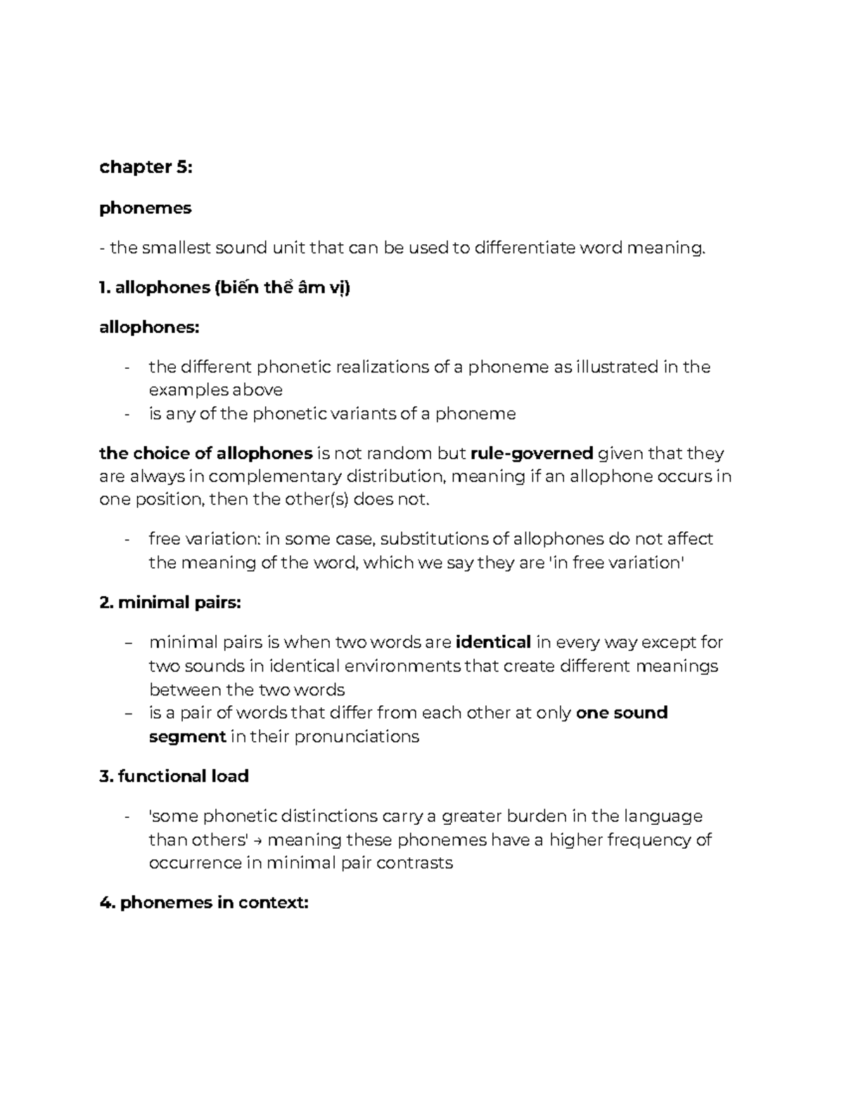 Chapter 5: Phonemes and Their Variations in Linguistics - Studocu