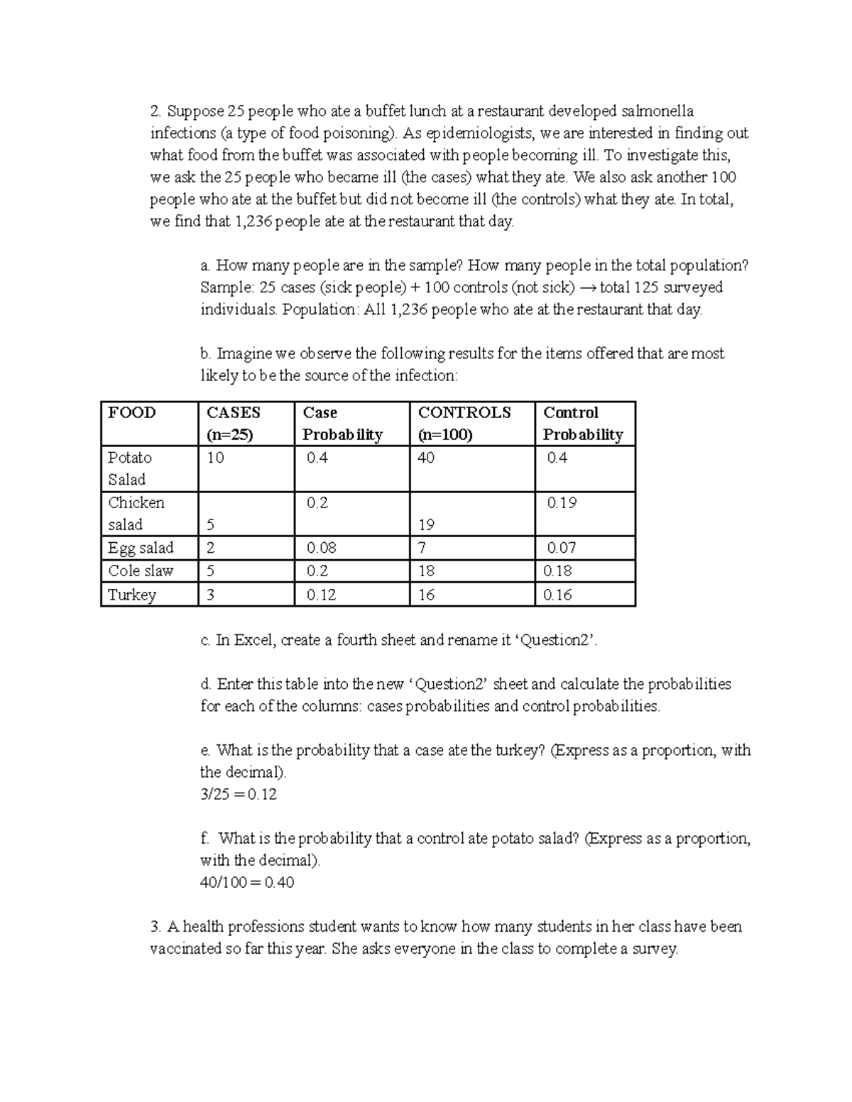 Epidemiology Case Study: Salmonella Infection Analysis (HW 1) - Studocu