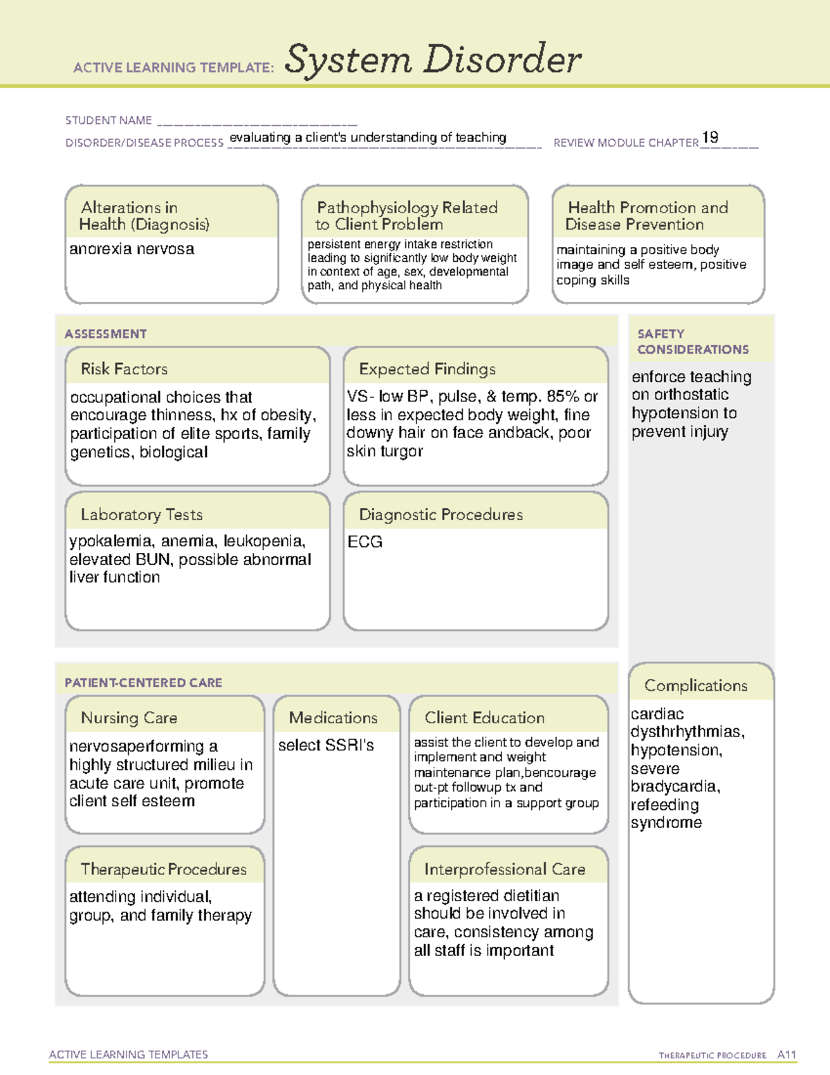 Active Learning Template: Evaluating Client Understanding in ...