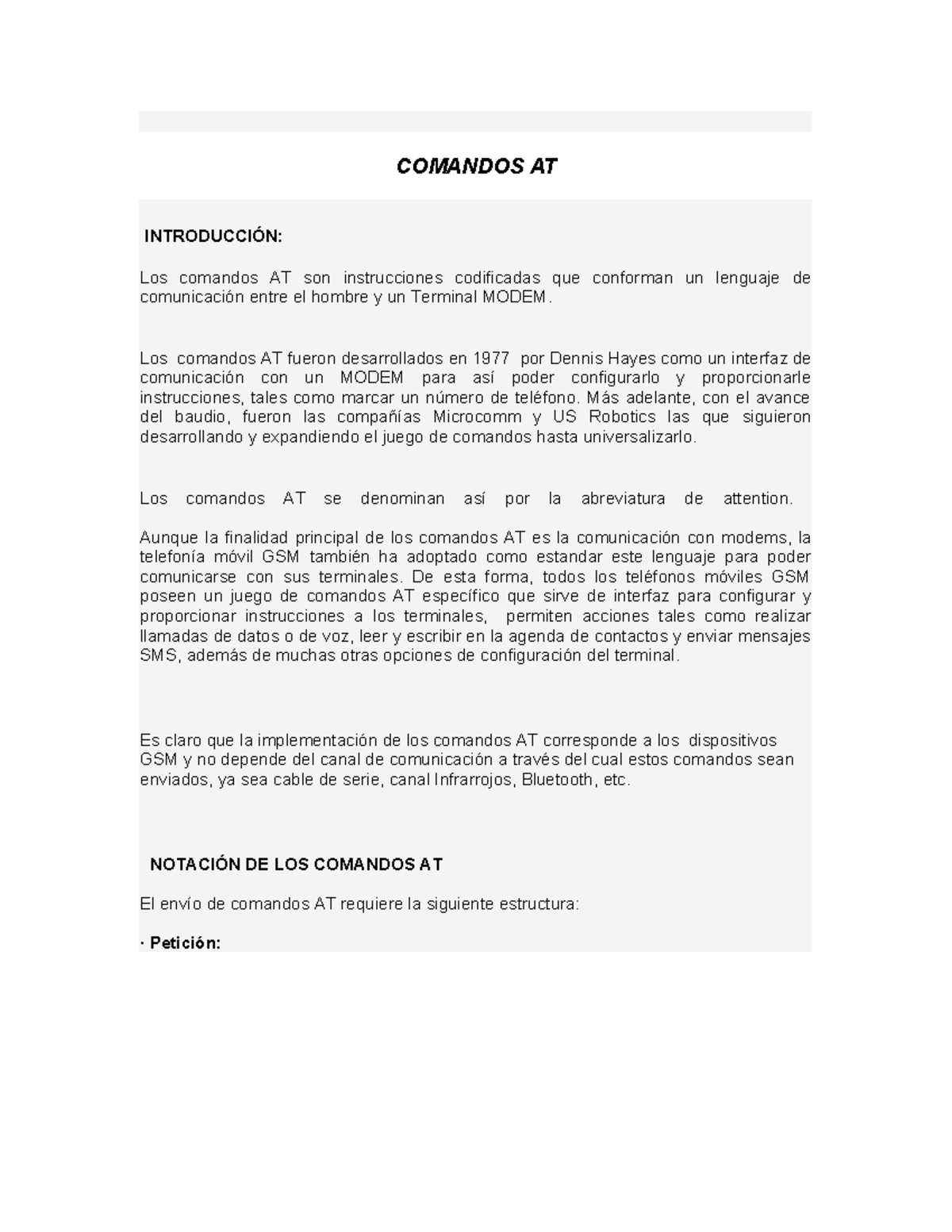 Comandos AT: Guía Completa de Instrucciones y Estructura - Studocu