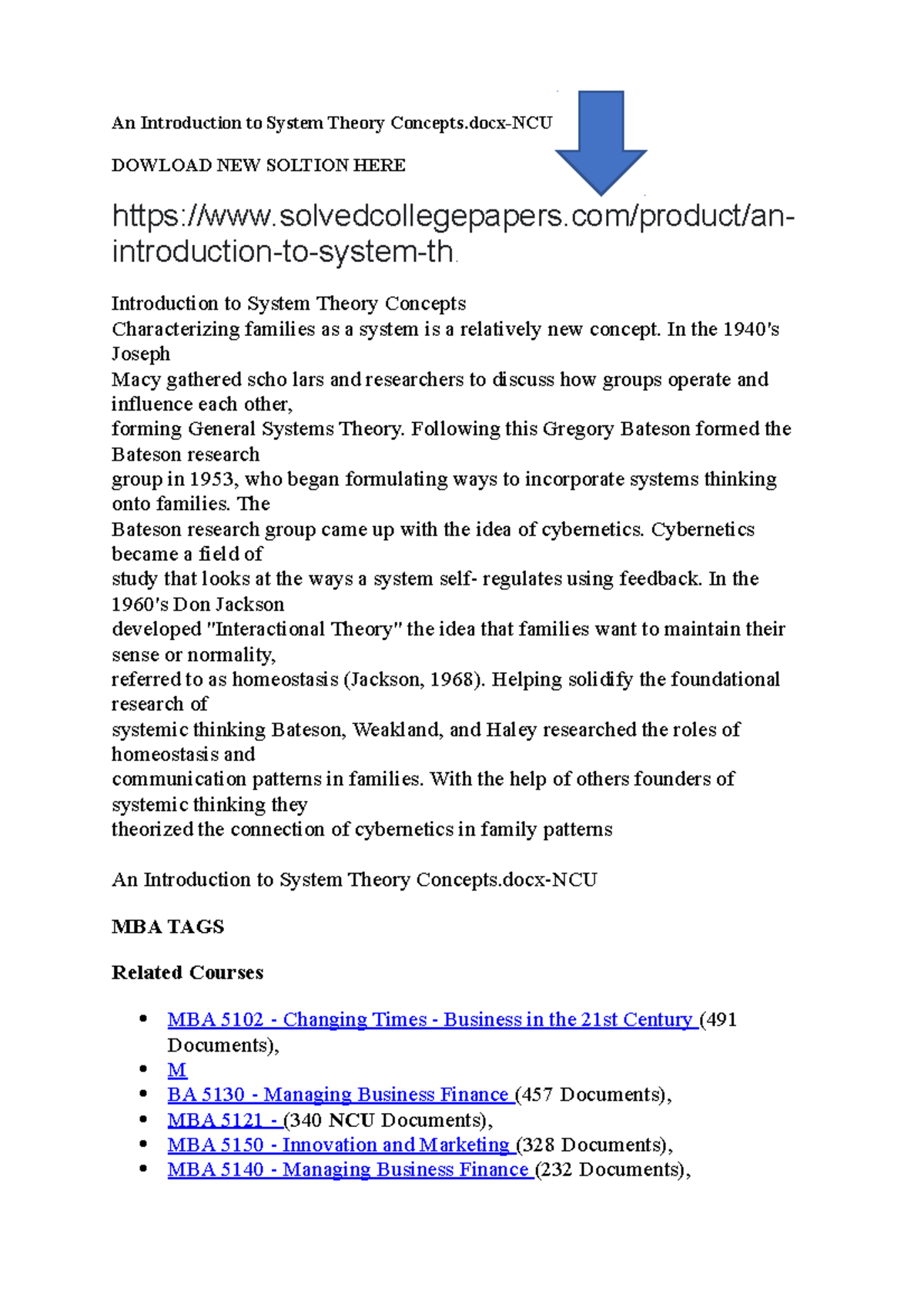 An Introduction to System Theory Concepts - An Introduction to System ...