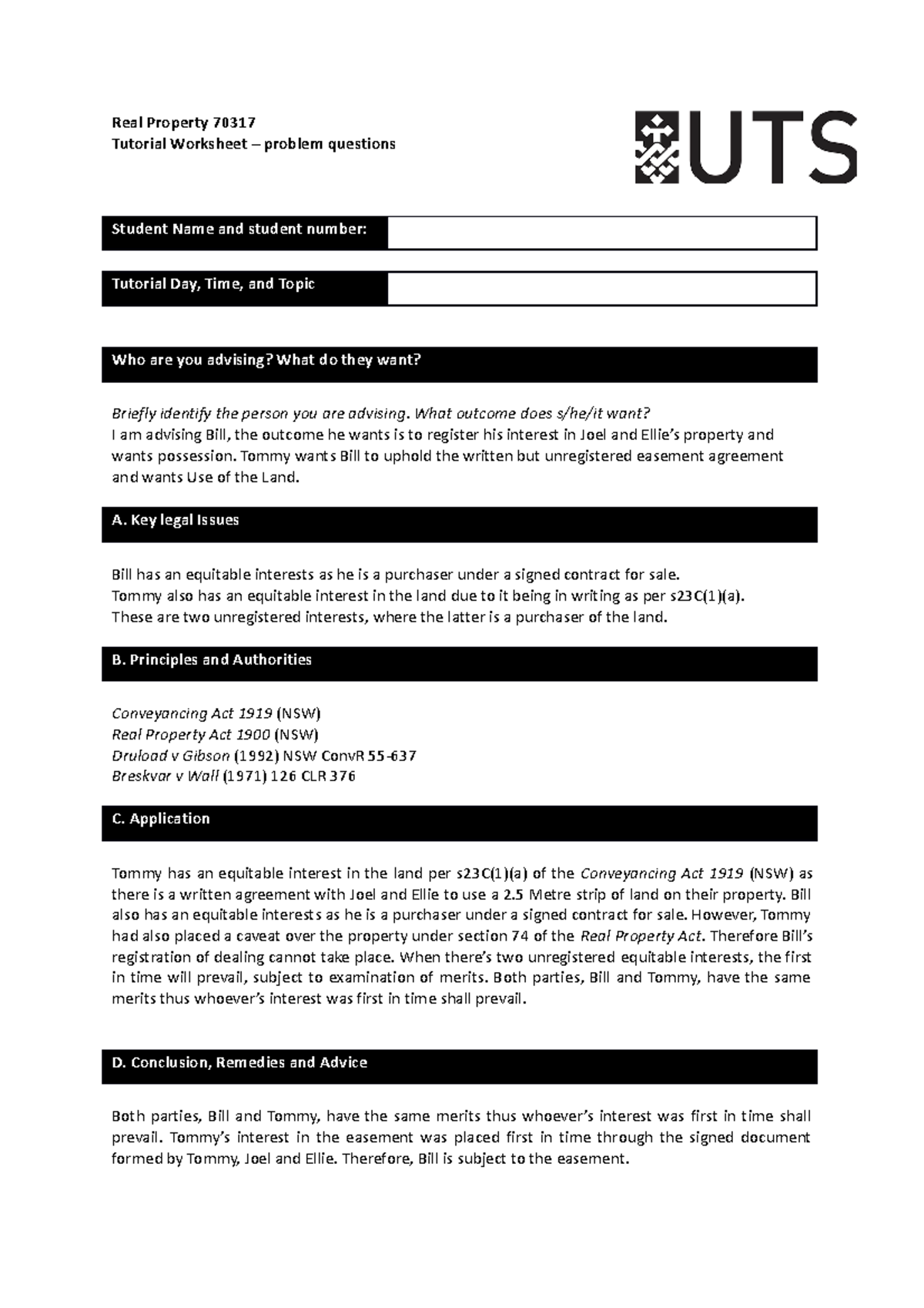 RP Tut2 stu - Weekly homework for tutorial participation, scenario ...