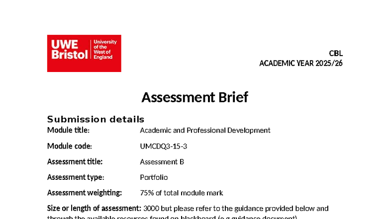 APD 2023 Assessment B Brief: Portfolio Guidelines and Requirements ...