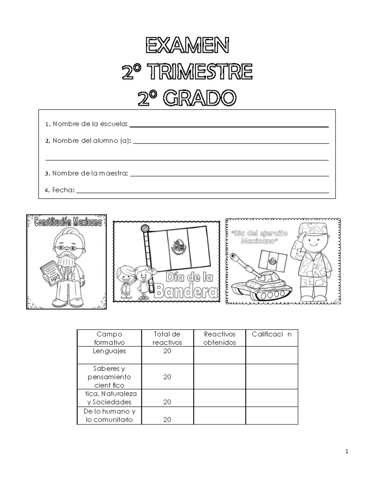 Examen Segundo Grado - Segundo Trimestre (Lenguaje y Ética) - Studocu