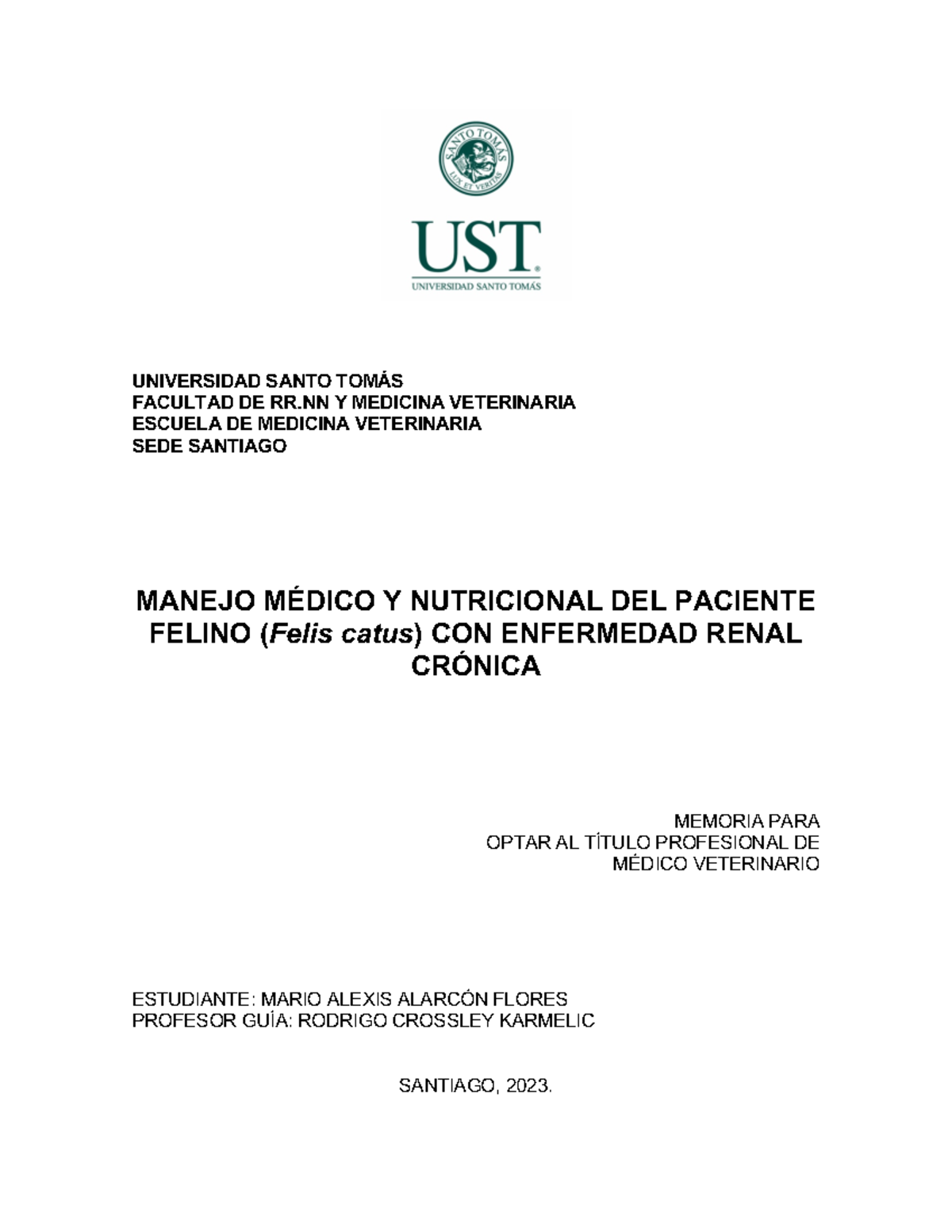 PMT MAF Final - Manejo Médico y Nutricional en Gatos con ERC - Studocu