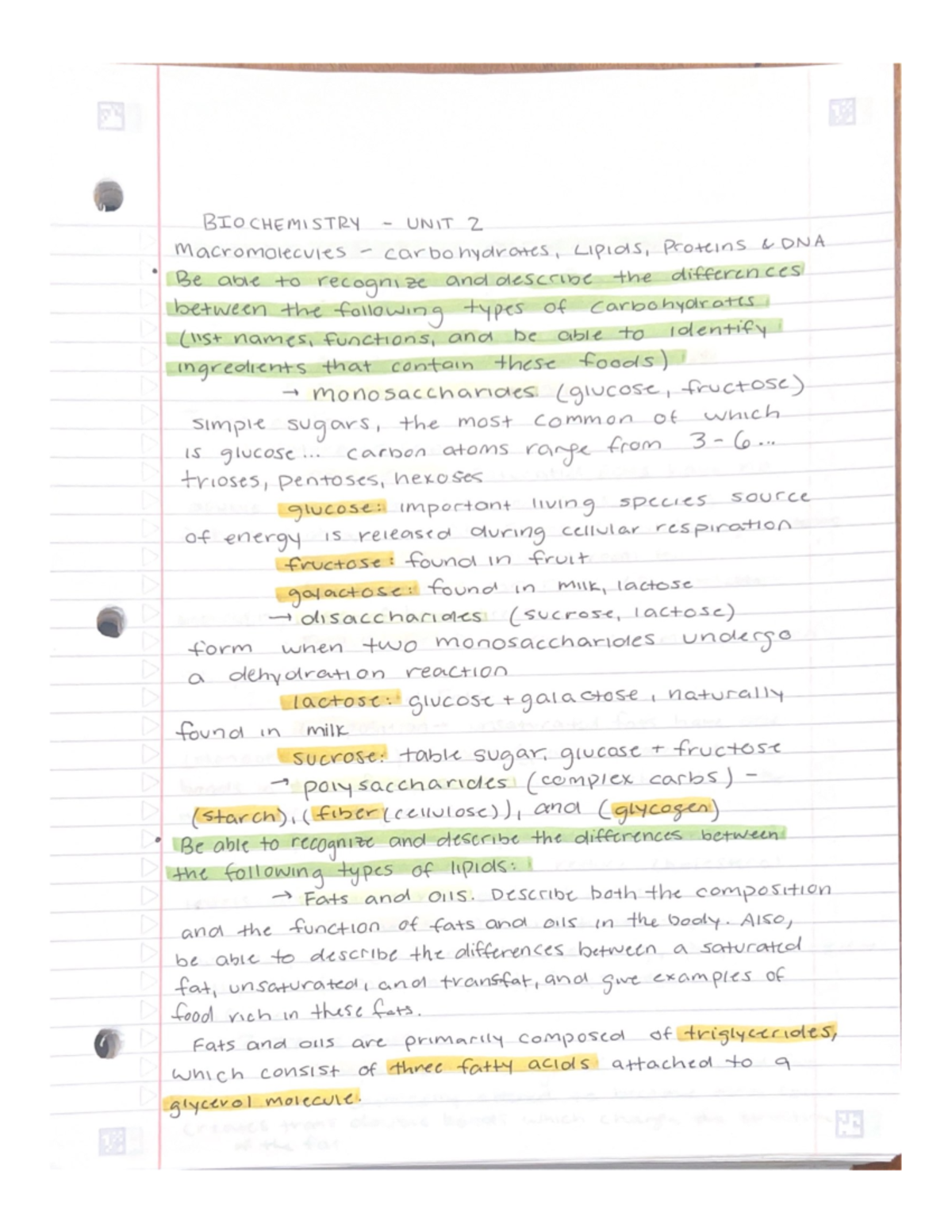 Bio Study Guide Test 2 - 54 BIOCHEMISTRY UNIT 2 Macromolecules ...