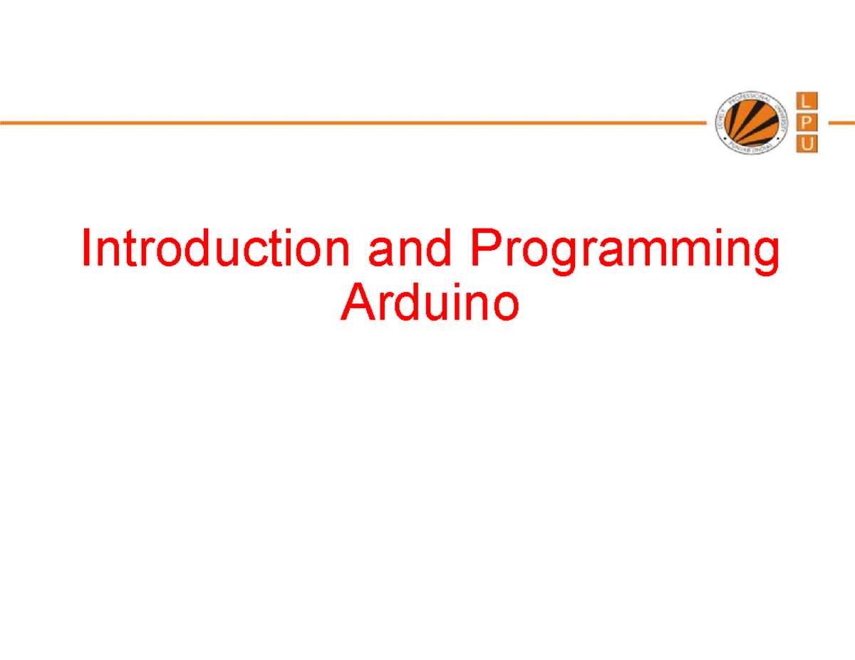 ECE249 Introduction to Arduino: Programming, Interfacing & Projects ...