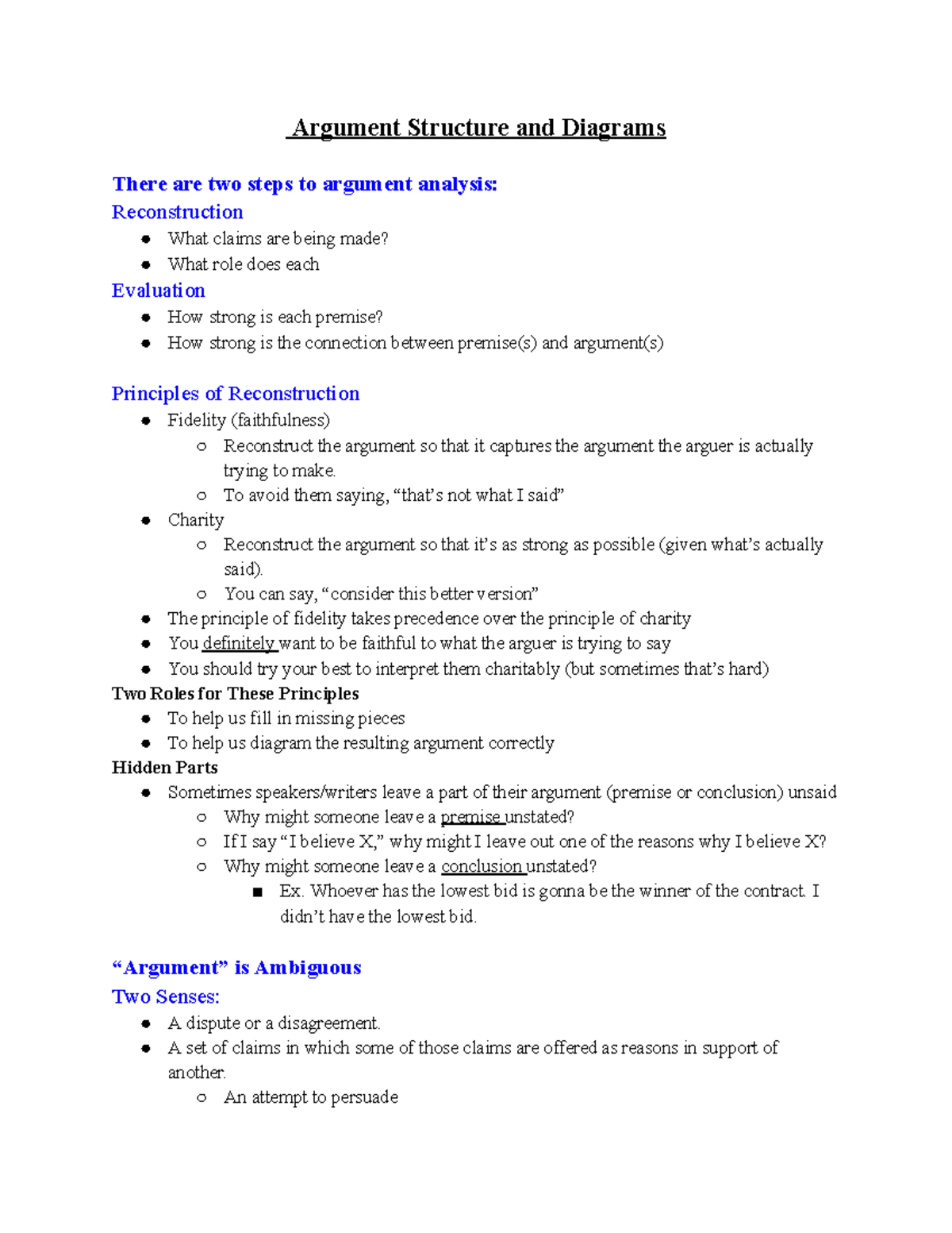 BUS221 - Week 4 Lecture on Argument Structure & Diagrams - Studocu