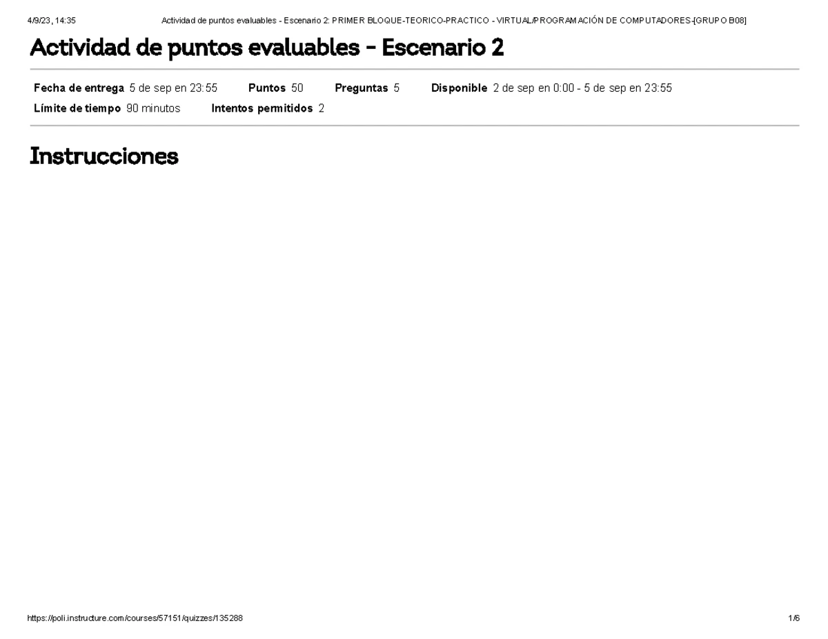 Examen parcial - Semana 4 RA Primer Bloque- Programacion DE Computadores-[ Grupo 6]75 de 75 ...