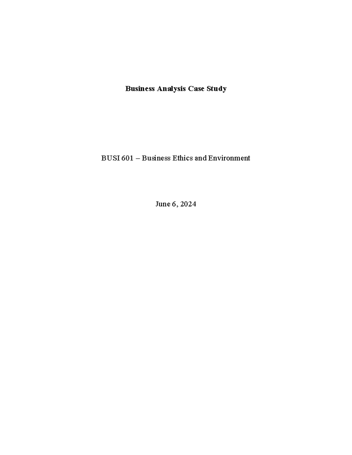 BUSI 601 Final Exam: Business Analysis Case Study on Suncor Energy Inc. - Studocu