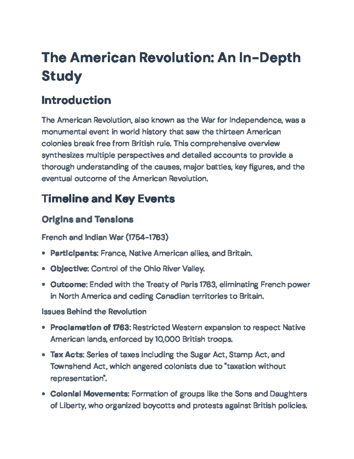 Analysis of the American Revolution: Causes, Events, and Impact - The ...