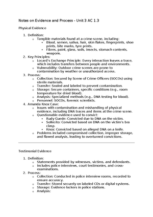 AC 2.4 criminology notes - Notes on Key Influences on Criminal Case ...