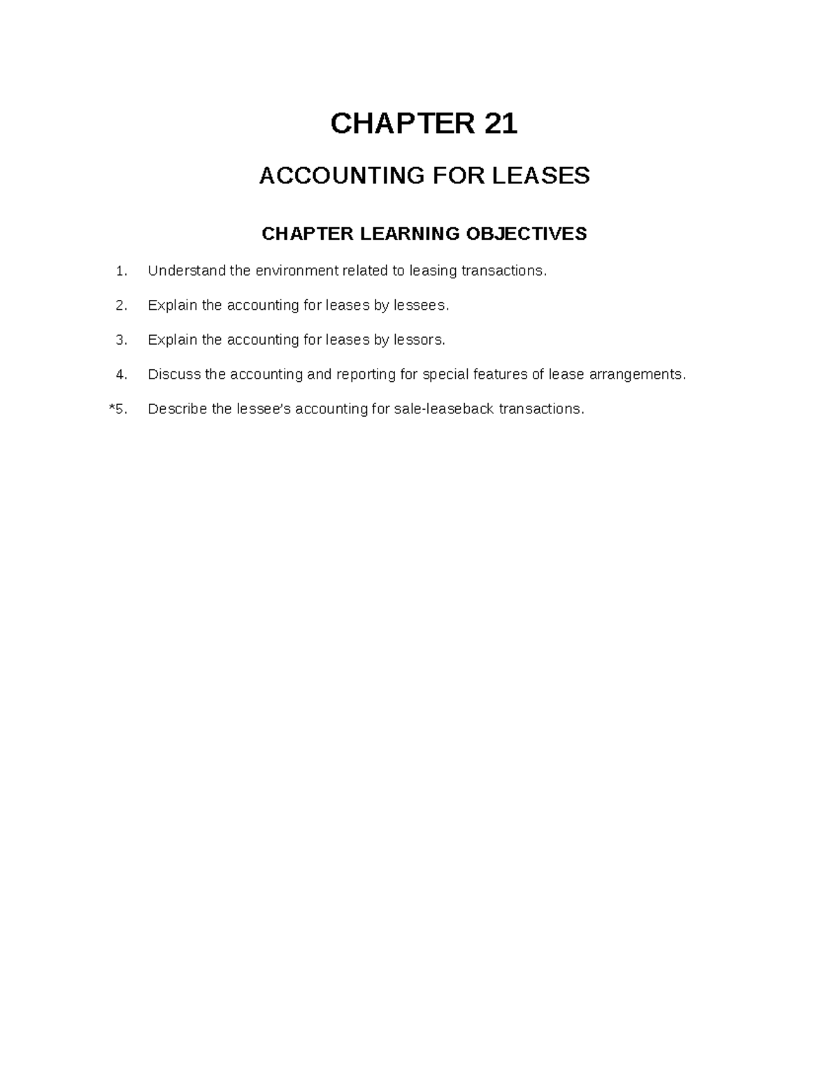 Intermediate Accounting Chapter 21: Lease Problems & Solutions - Studocu