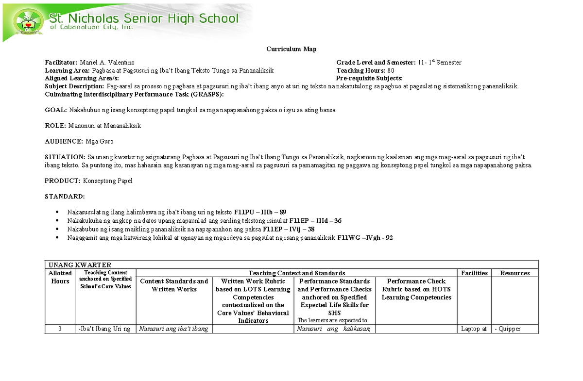 Pagbasa at Pagsusuri ng Iba't Ibang Teksto Tungo sa Pananaliksik Grade ...