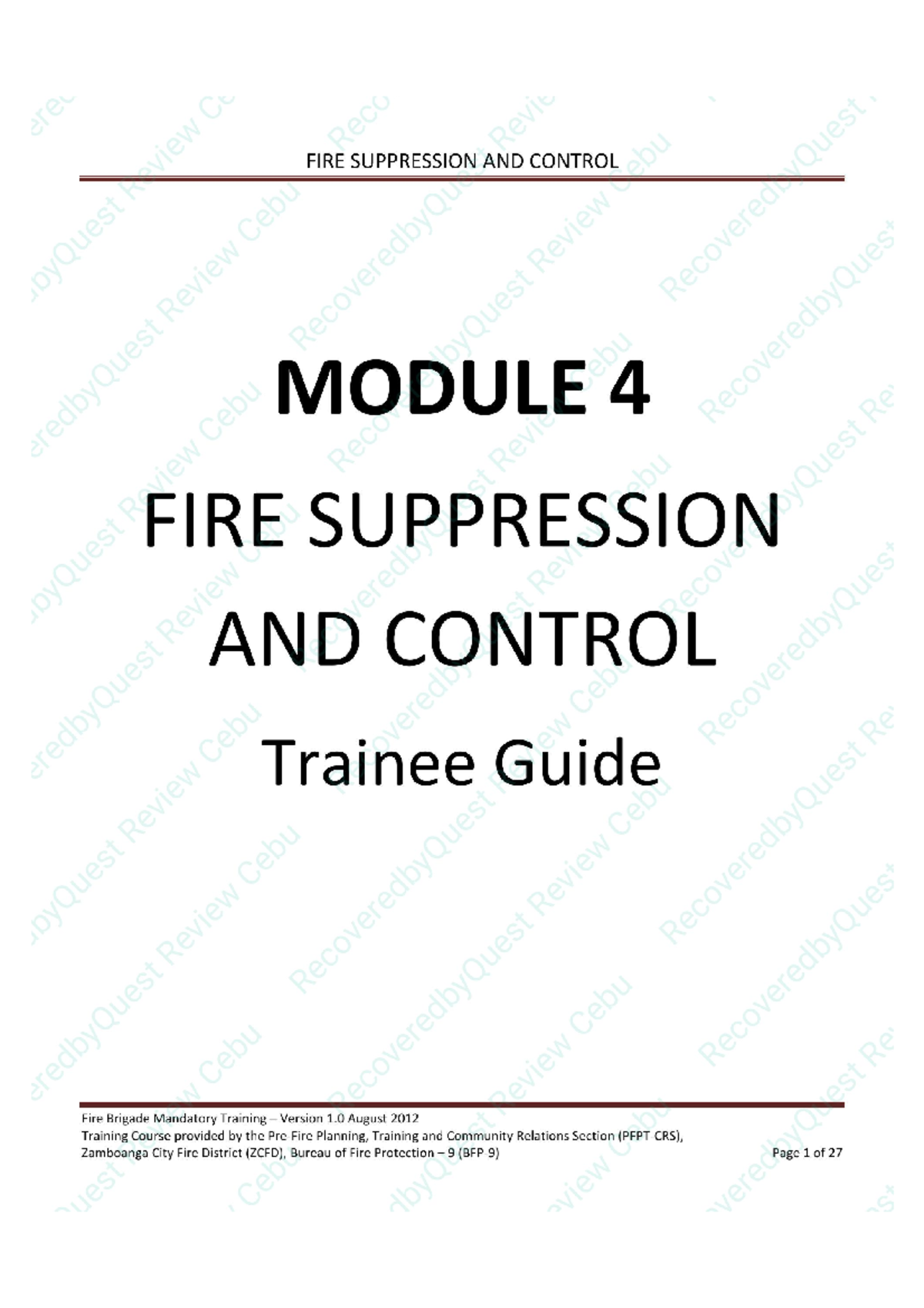 Module 4: Fire Suppression & Control Strategies - Studocu