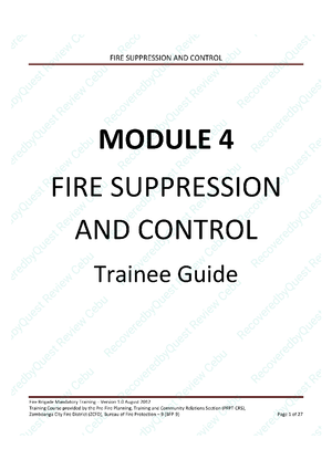 Module 2 General Fire Subjects - Bureau of Fire Protection Modules ...