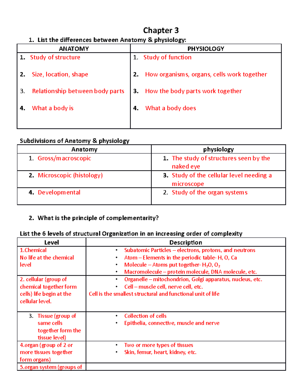 Chapter 3 Anatomy & Physiology Study Guide Answer Key - Studocu