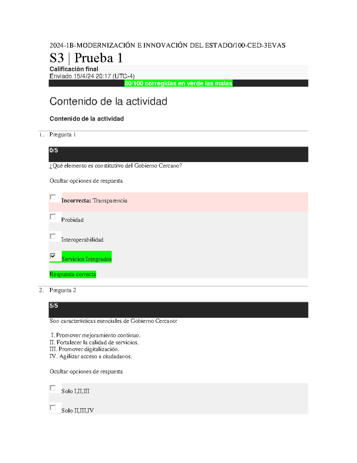 Evaluación 1: Modernización e Innovación del Estado 2024 - 1B-MOD - Studocu