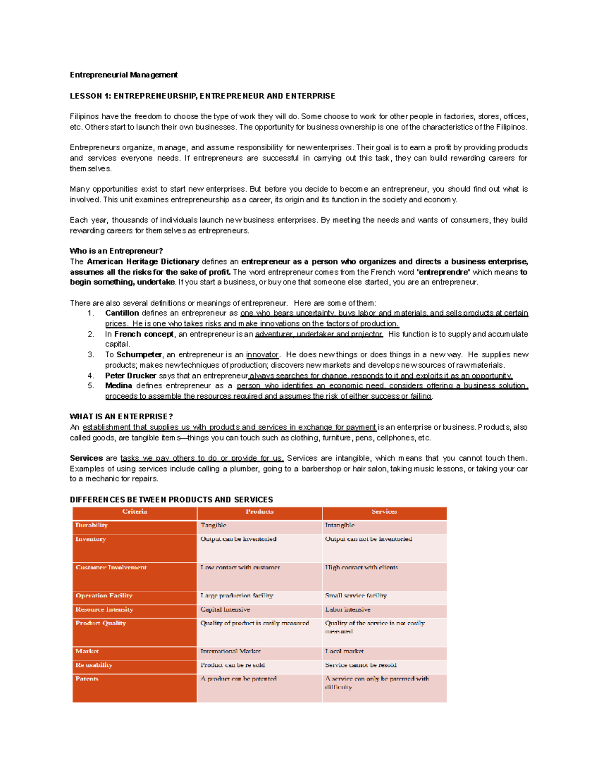 Entrepreneurial Management: Lesson Insights and Concepts, P.E., SMP ...