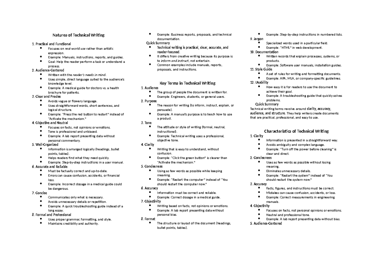 Technical Writing Essentials: Clarity, Accuracy, and Structure - Studocu