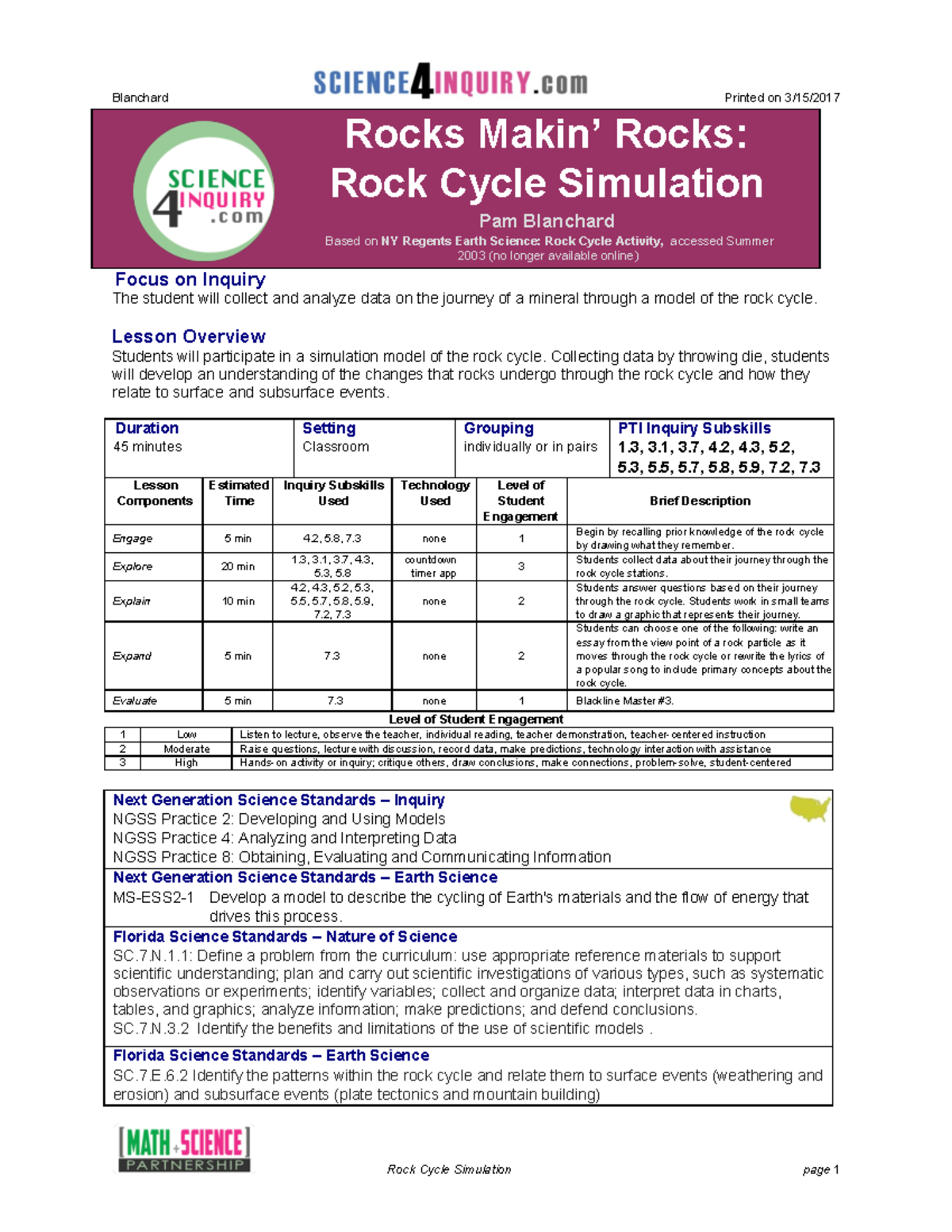 Lesson Rock Cycle Simulation Final - Rocks Makin’ Rocks: Rock Cycle ...